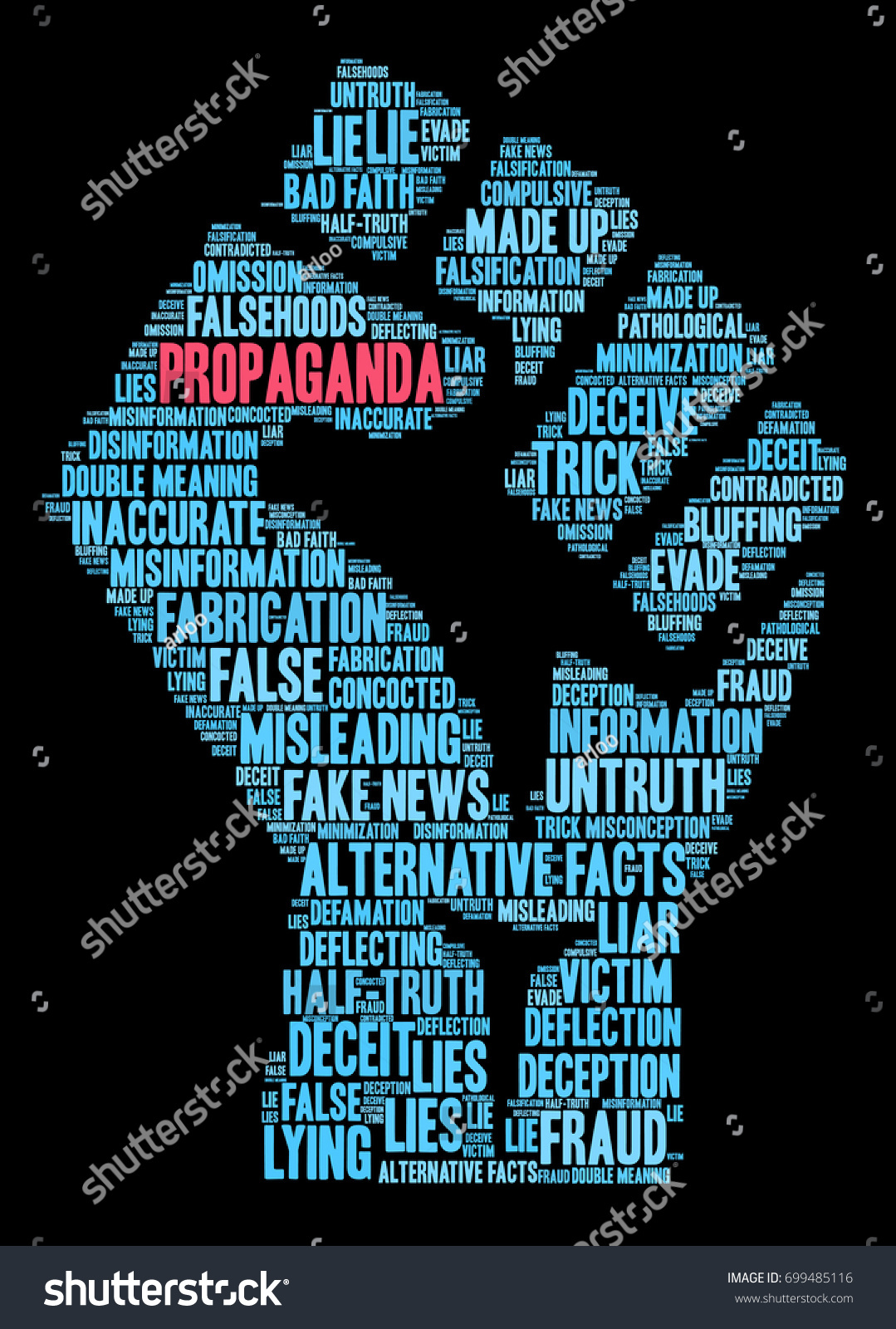 Propaganda Word Cloud On Black Background Stock Vector (Royalty Free ...