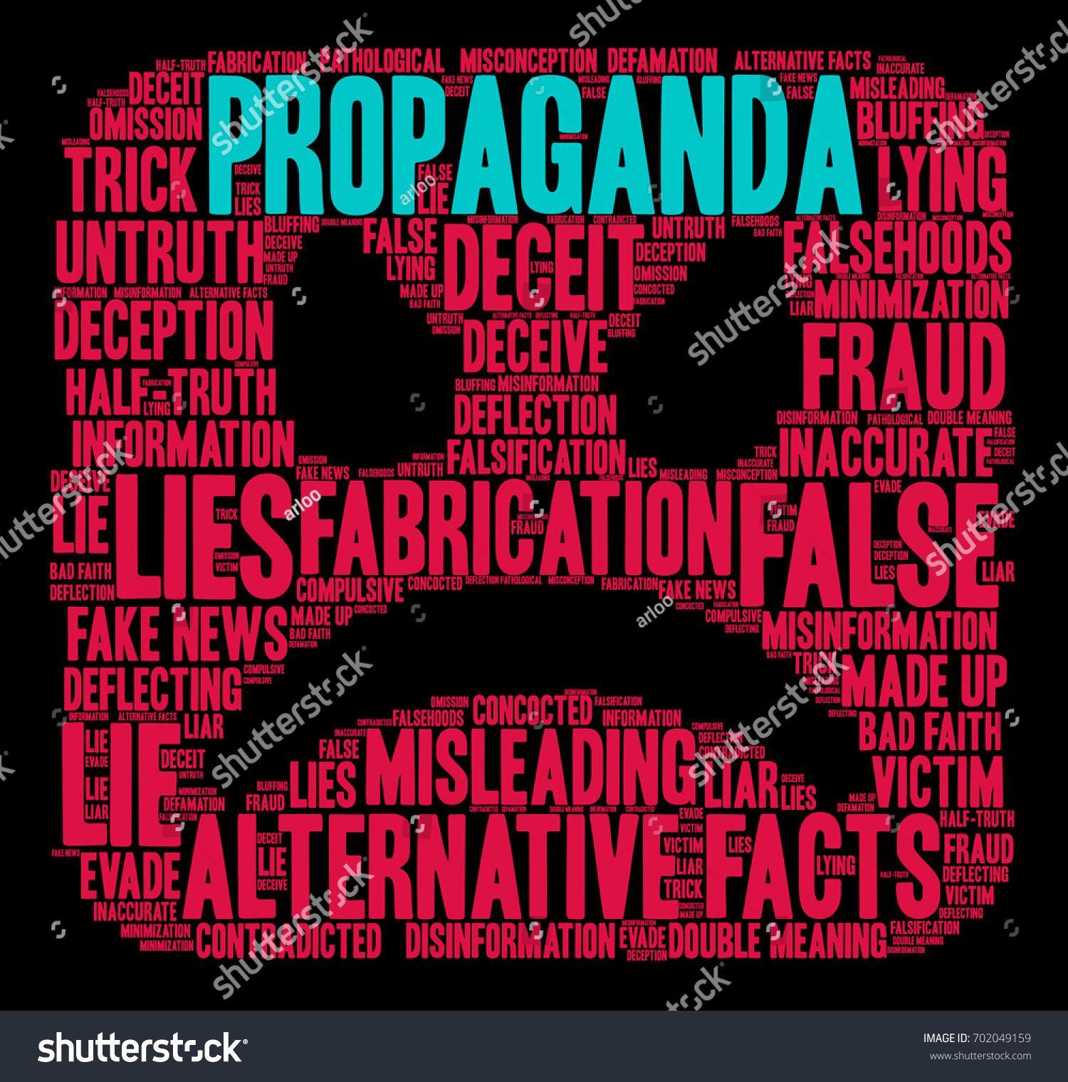 Propaganda Word Cloud On Black Background Stock Vector (Royalty Free ...