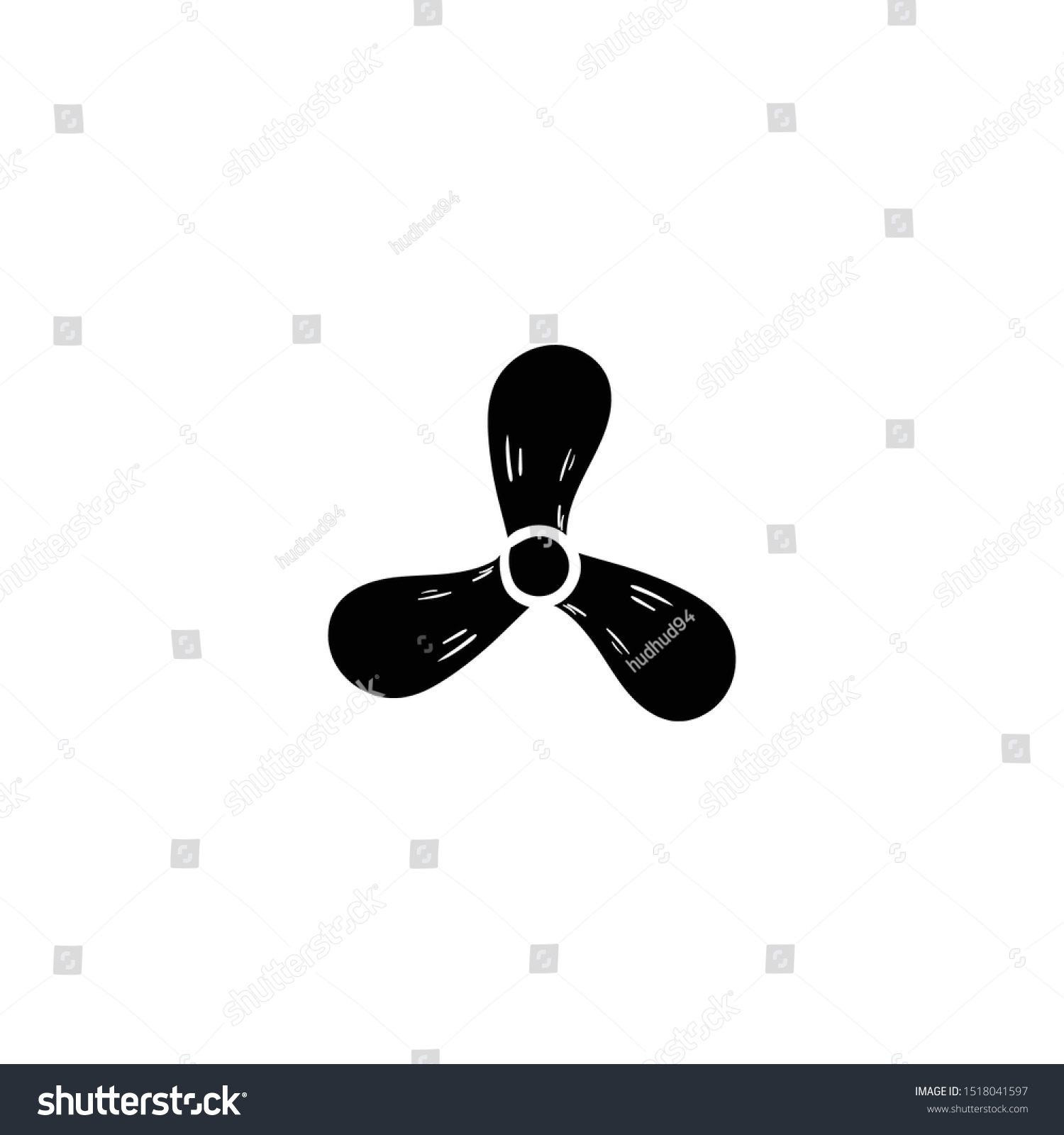 Propeller Doodle Icon Vector Hand Drawing Stock Vector (Royalty Free ...