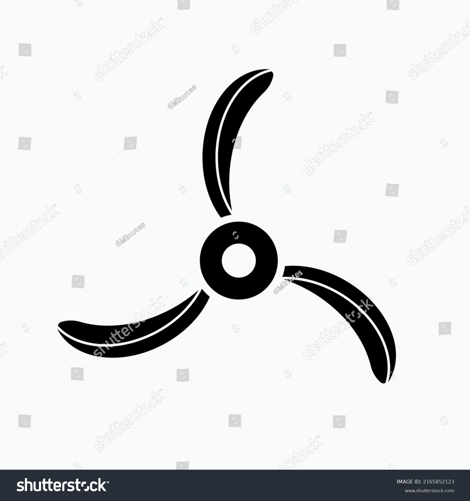 Propeller Icon Fan Symbol Vector Stock Vector (Royalty Free) 2165852123 ...