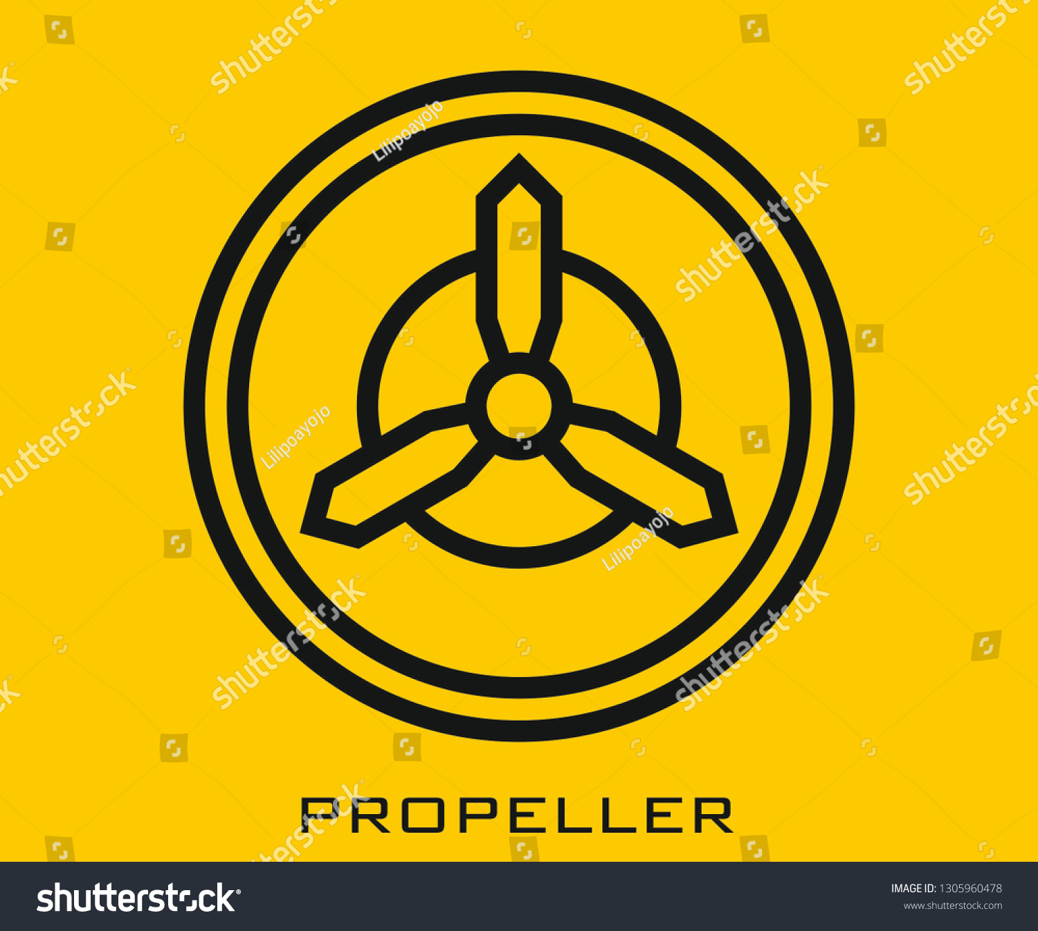 Propeller Icon Signs Stock Vector (Royalty Free) 1305960478