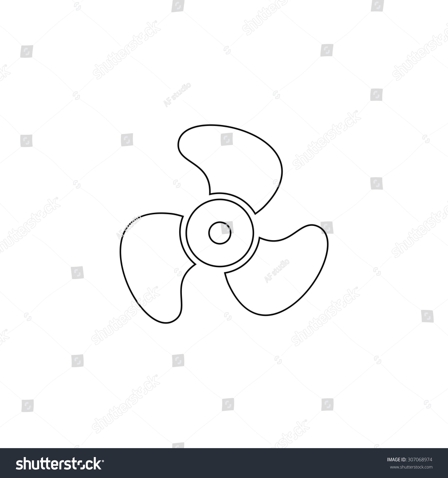Propeller Outline Black Simple Vector Pictogram Stock Vector (Royalty ...