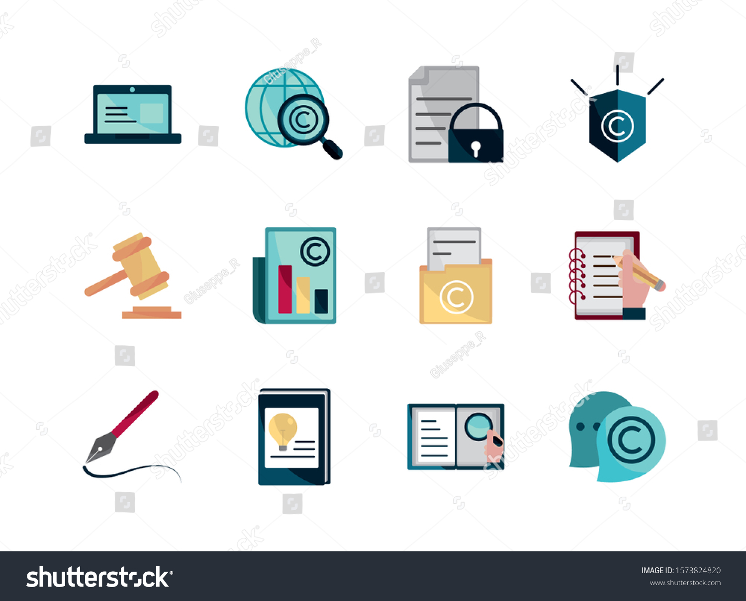 Property Intellectual Copyright Icons Set Vector Stock Vector (Royalty ... Property Intellectual Copyright Icons Set Vector Stock Vector (Royalty ...