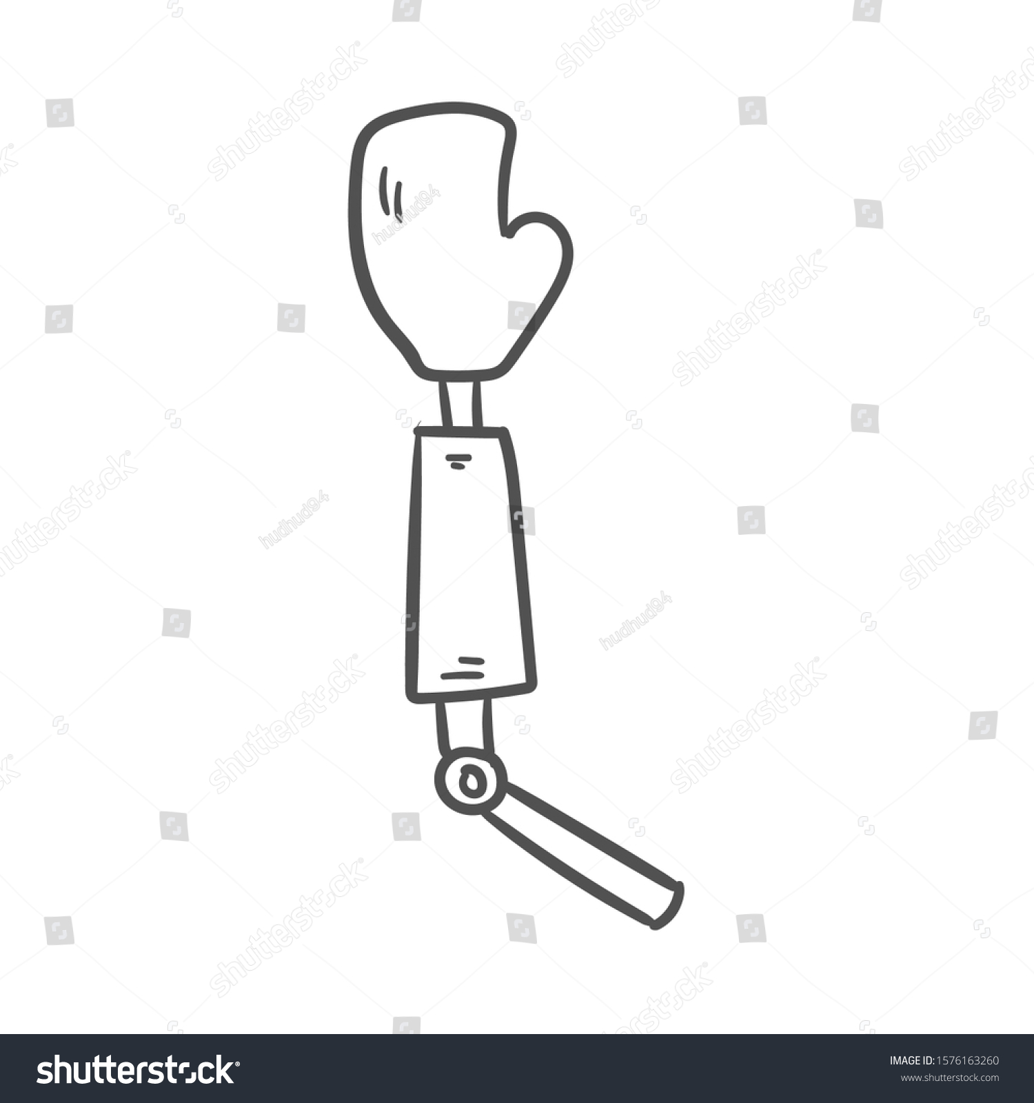 Prosthetic Limbs Doodle Icon Vector Hand Stock Vector (Royalty Free ...