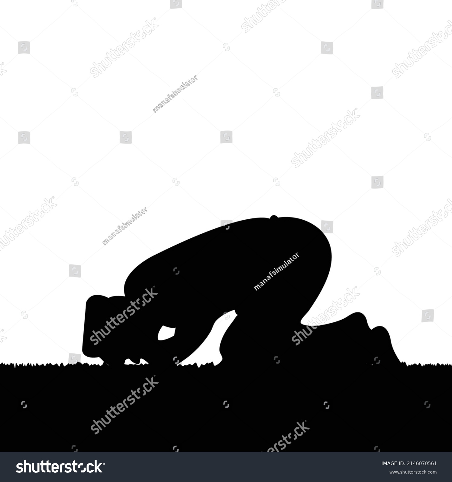Prostration Prayer Icon Illustration Vector Template Stock Vector ...