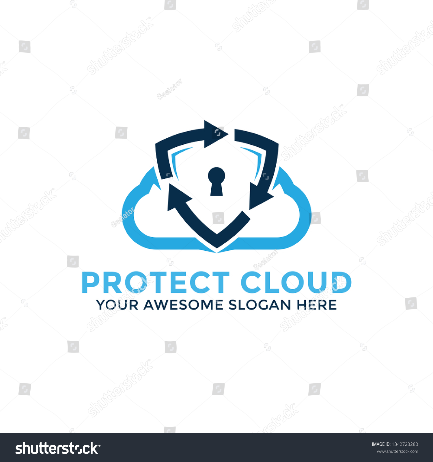 Protect Cloud Logo Design Template Stock Vector (Royalty Free ...