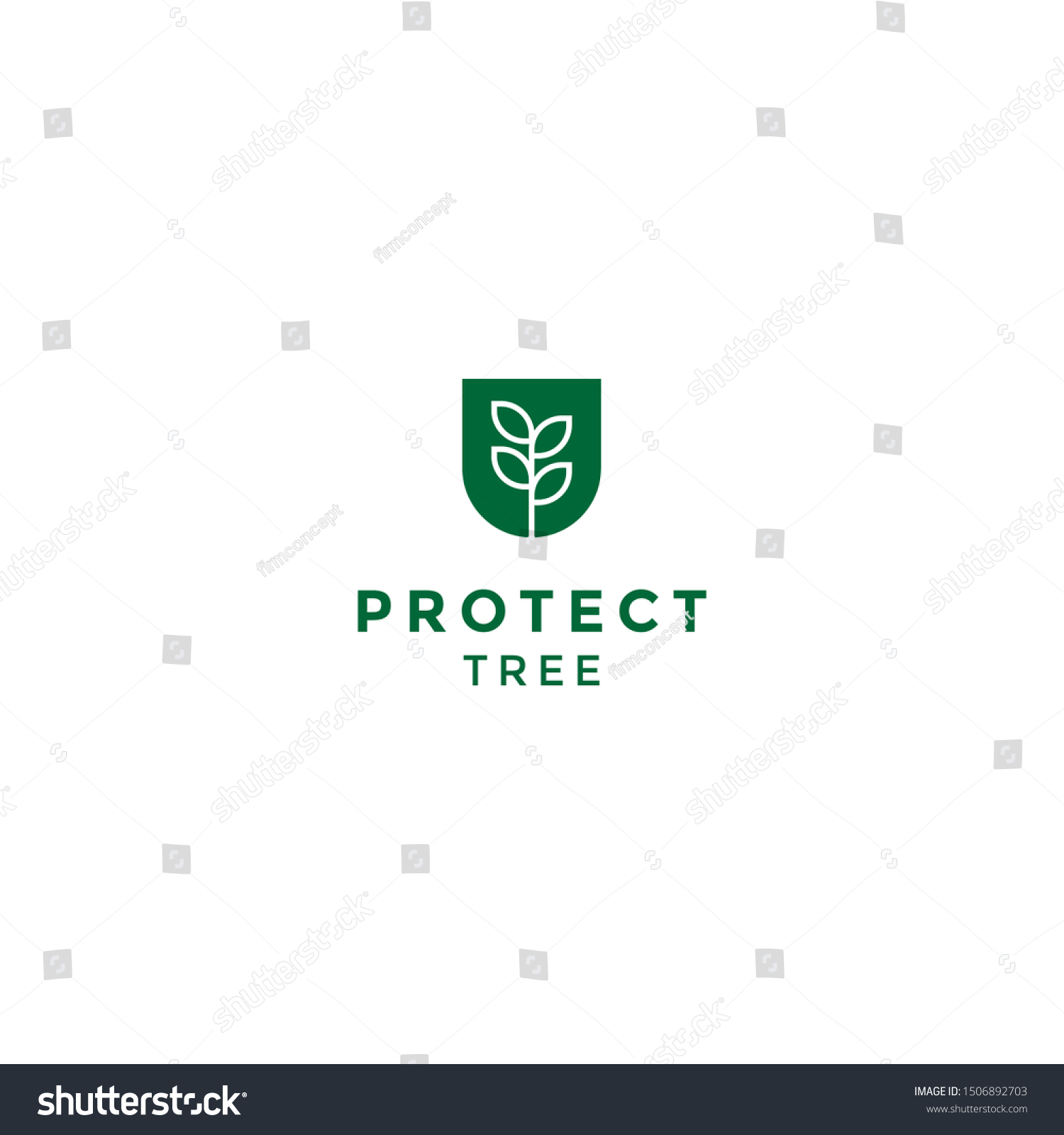 Protect Tree Logo Template Design: vector de stock (libre de regalías ...
