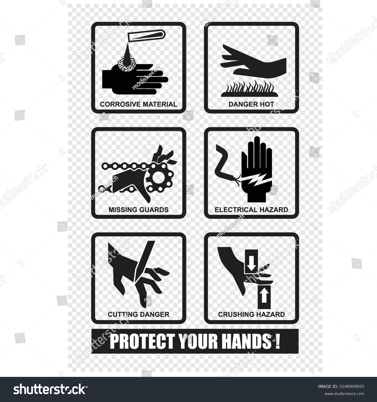 Protect Your Hands Icon Vector Stock Vector (Royalty Free) 2146909925 ...