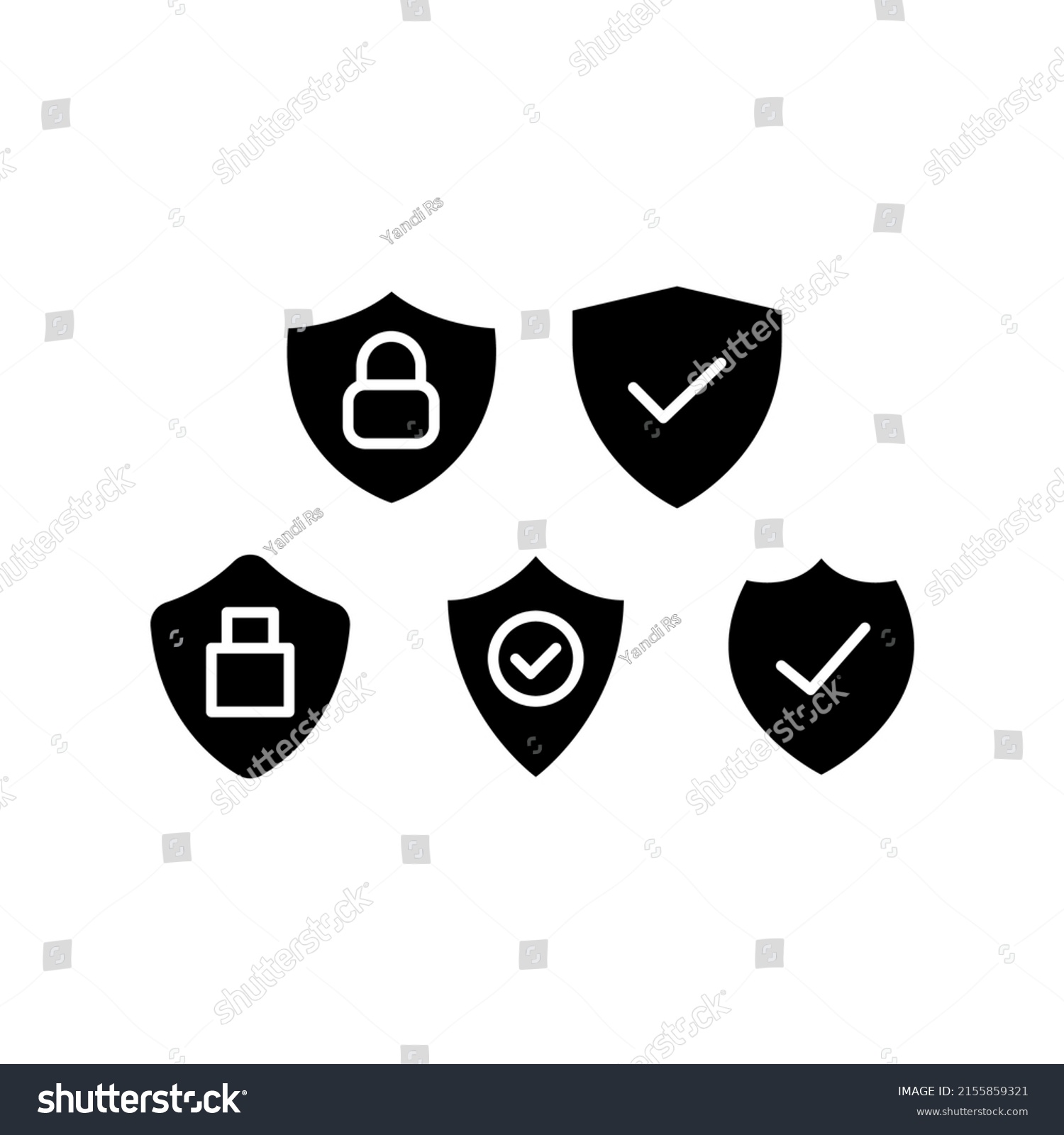 Protected Icon Set Vector Symbol Design Stock Vector (Royalty Free ...