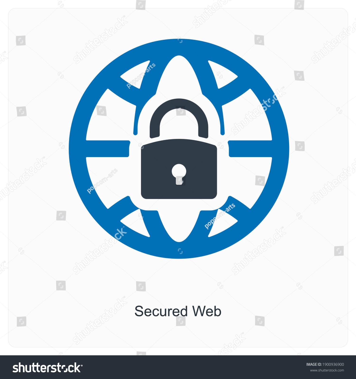 Protected Secured Web Icon Concept Stock Vector (Royalty Free ...