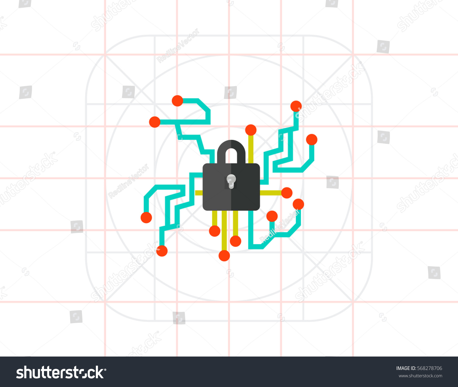 Protecting Big Data Icon Stock Vector Royalty Free 568278706