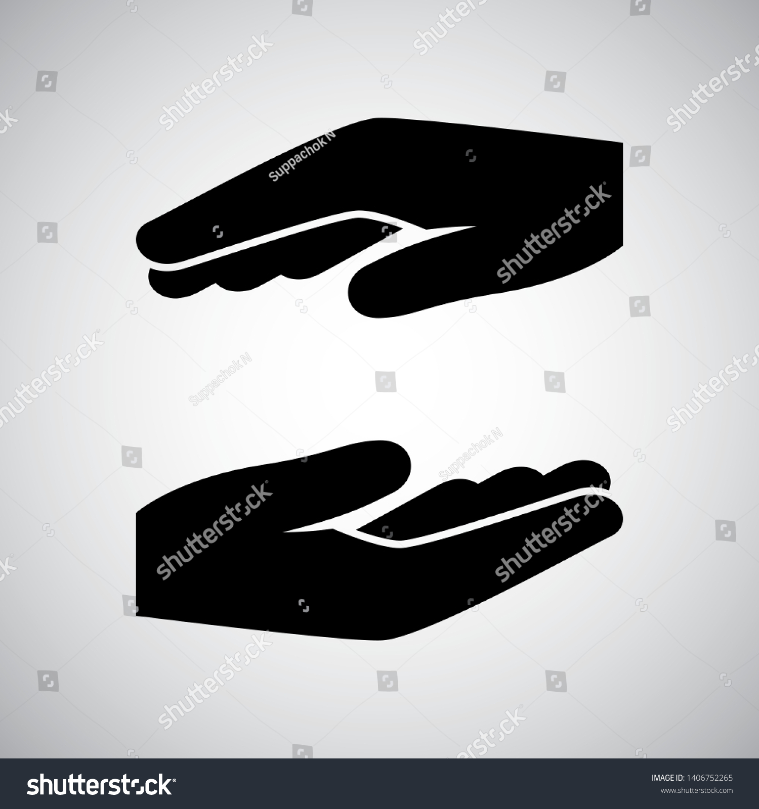 Protecting Hands Vector Black Color: เวกเตอร์สต็อก (ปลอดค่าลิขสิทธิ์ ...
