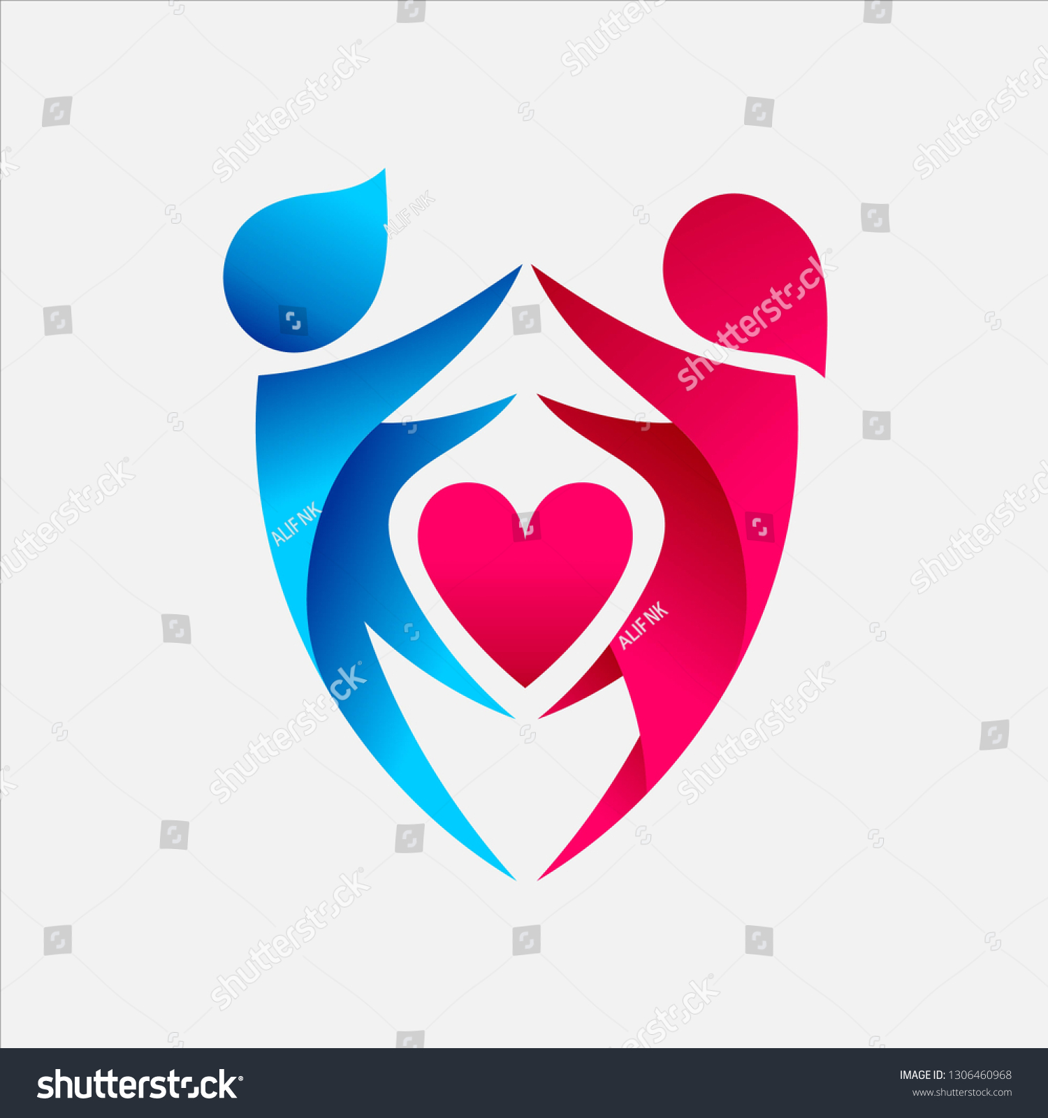 Protecting Love Vector Stock Vector (Royalty Free) 1306460968