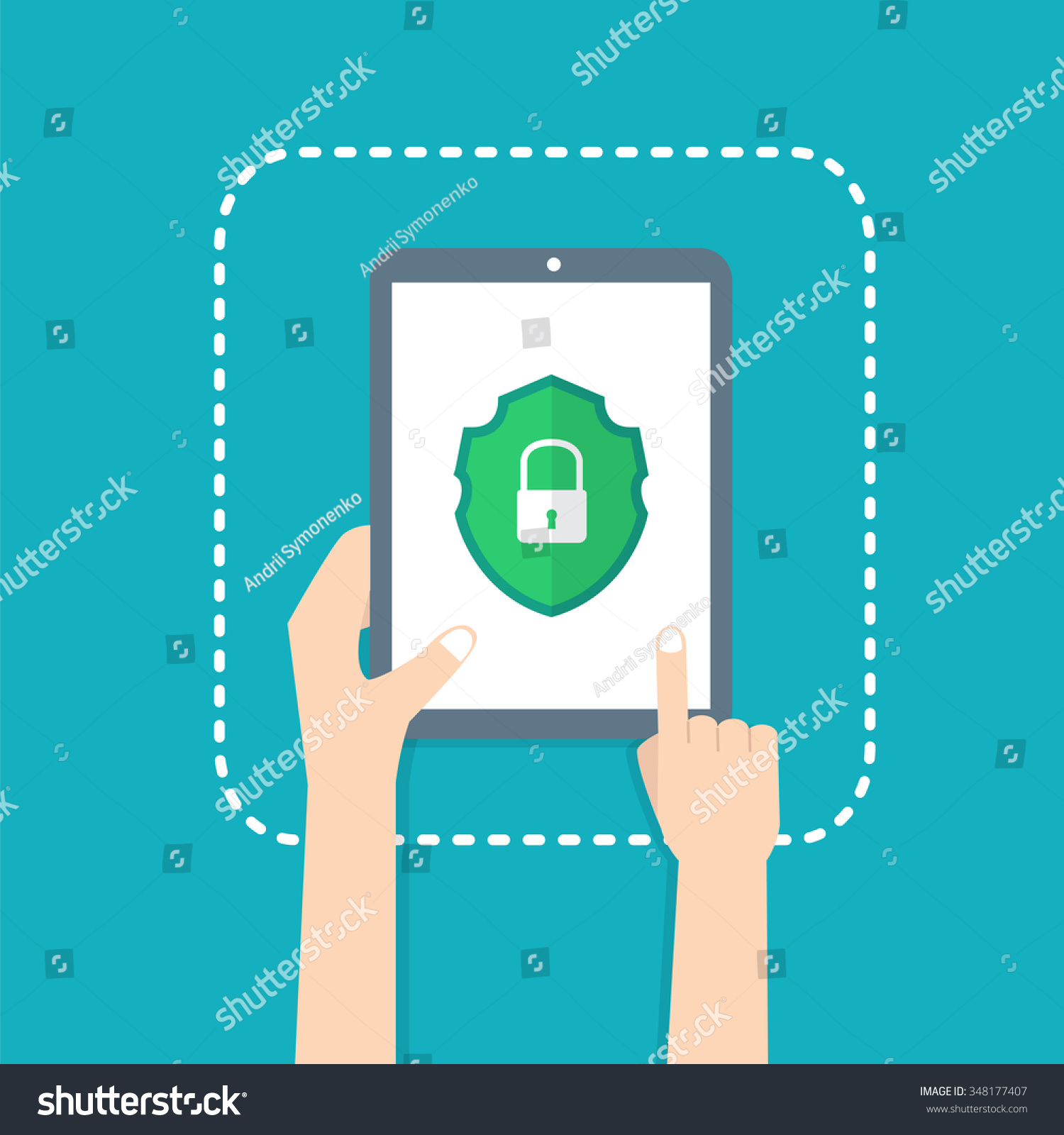 Protection Against Hacker Concept Cybersecurity Vector: เวกเตอร์สต็อก ...