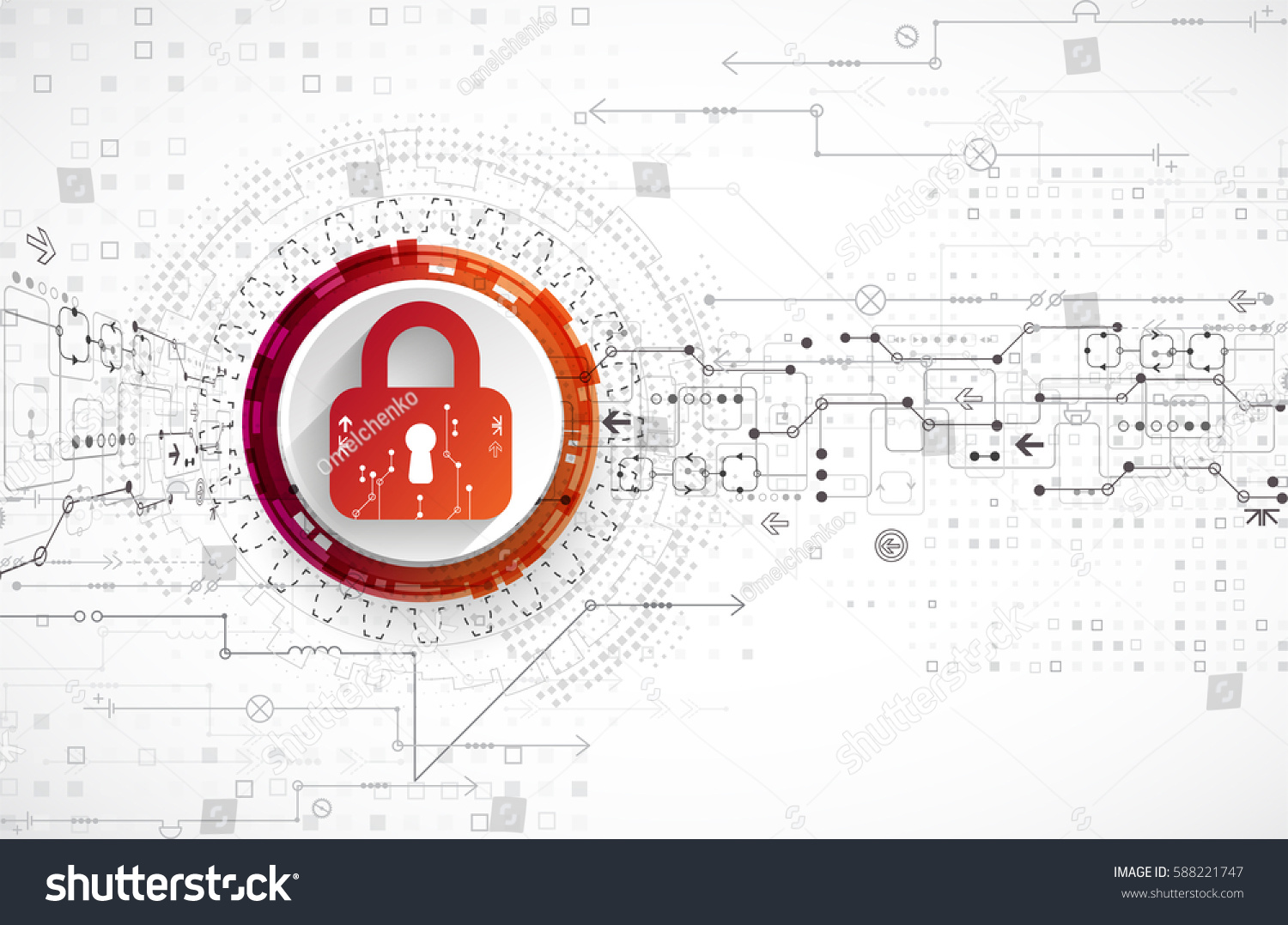 Protection Concept Security Mechanism System Privacy Stock Vector ...
