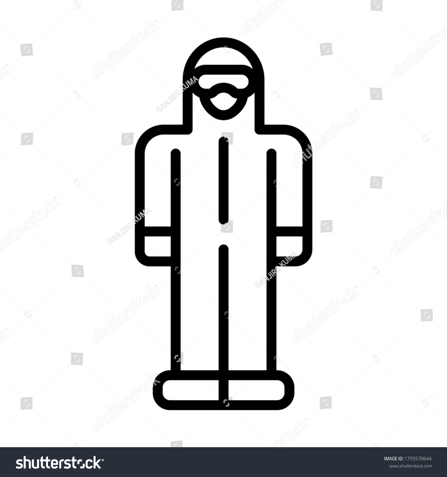 Protective Suit Icon Line Vector Isolate Stock Vector (Royalty Free ...