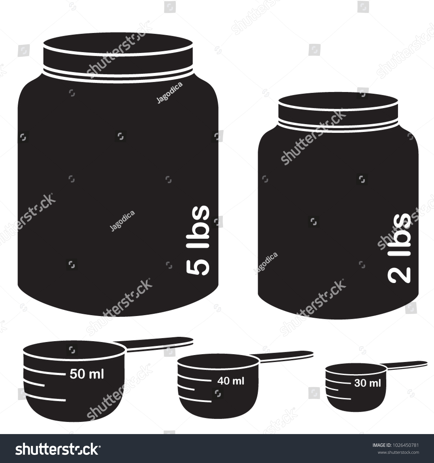 Protein Container Illustration Vector Set Stock Vector (Royalty Free ...