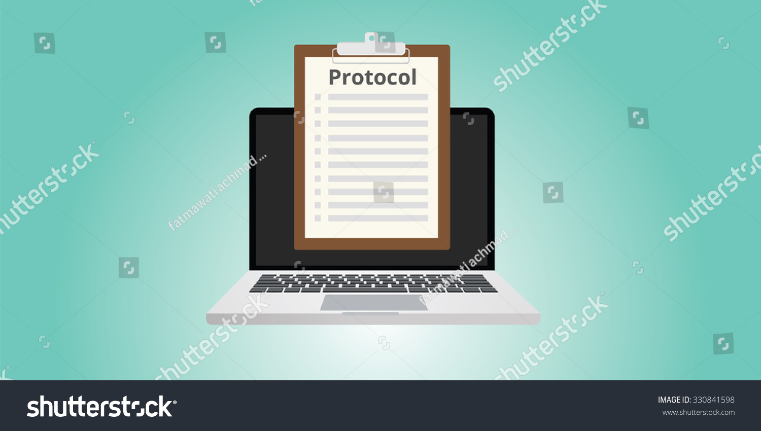 Protocol Concept Rules Front Computer Notebook Stock Vector (Royalty ...