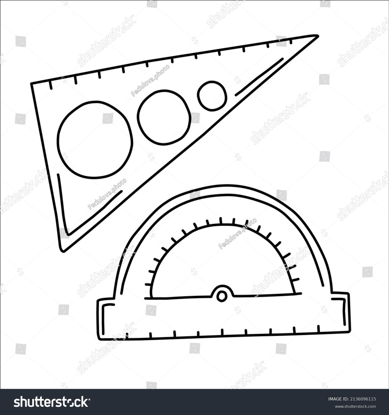 Protractor Math Triangle Ruler Measuring Solid Stock Vector (Royalty ...
