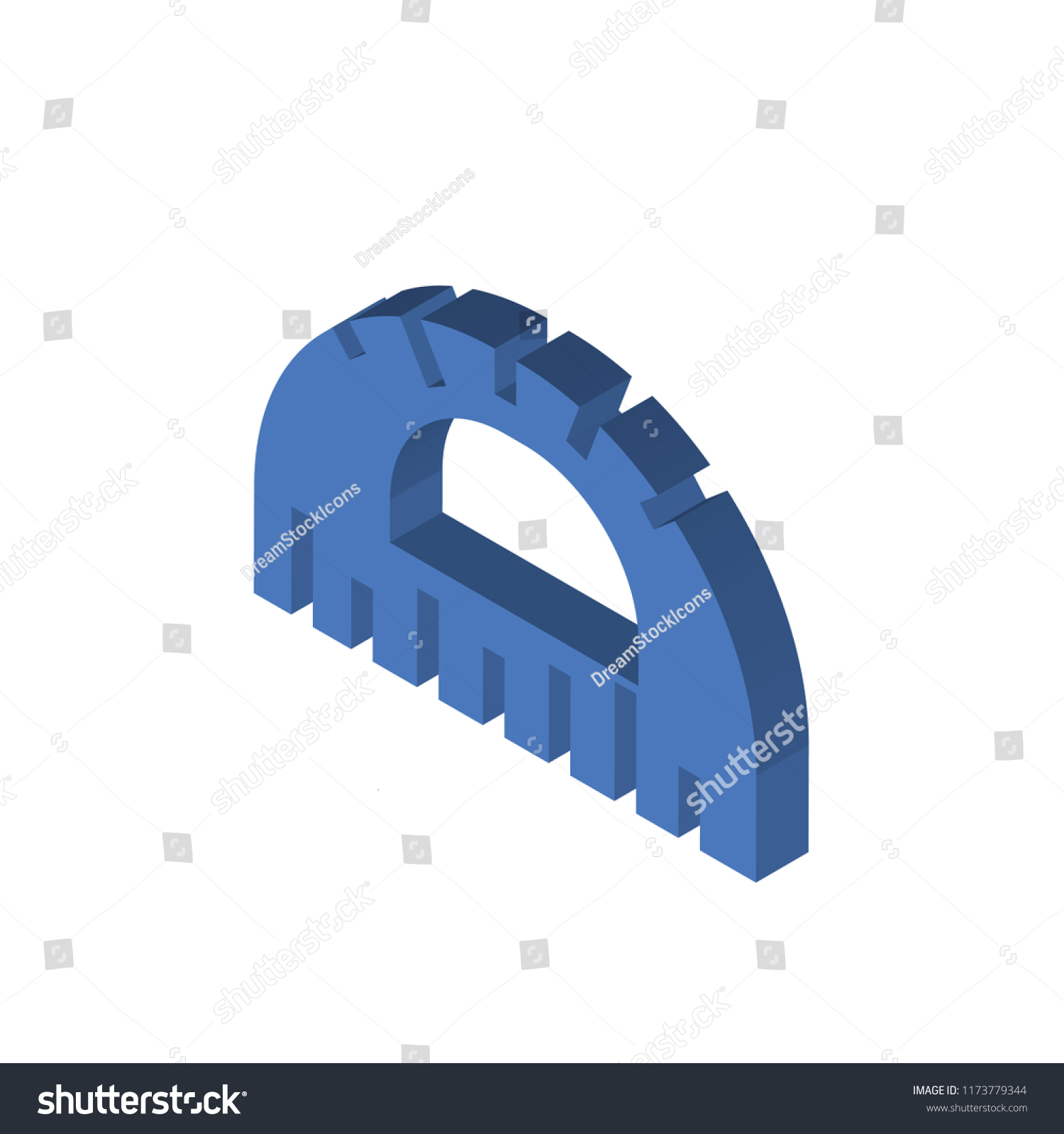 Protractor Isometric Left Top View 3d Stock Vector (Royalty Free ...