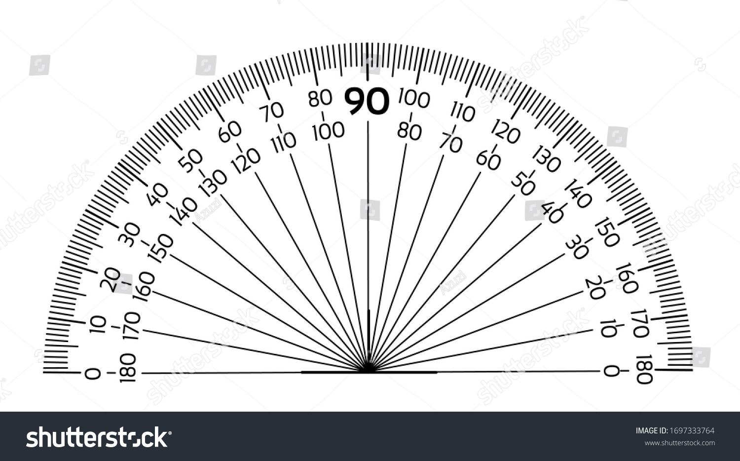 Protractor Ruler Isolated On White Background Stock Vector (Royalty ...