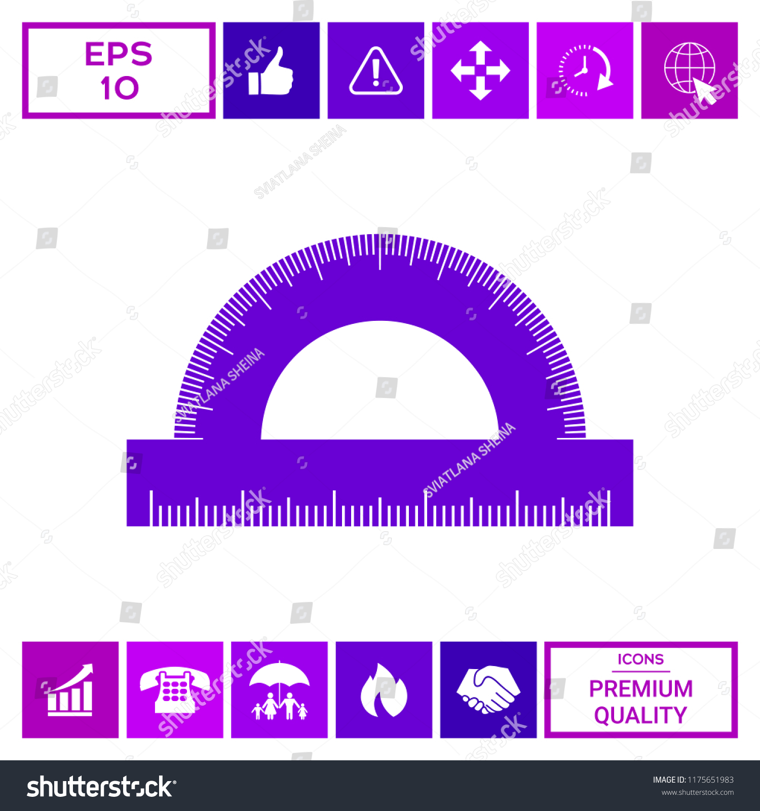 Protractor Symbol Icon Stock Vector (Royalty Free) 1175651983 ...