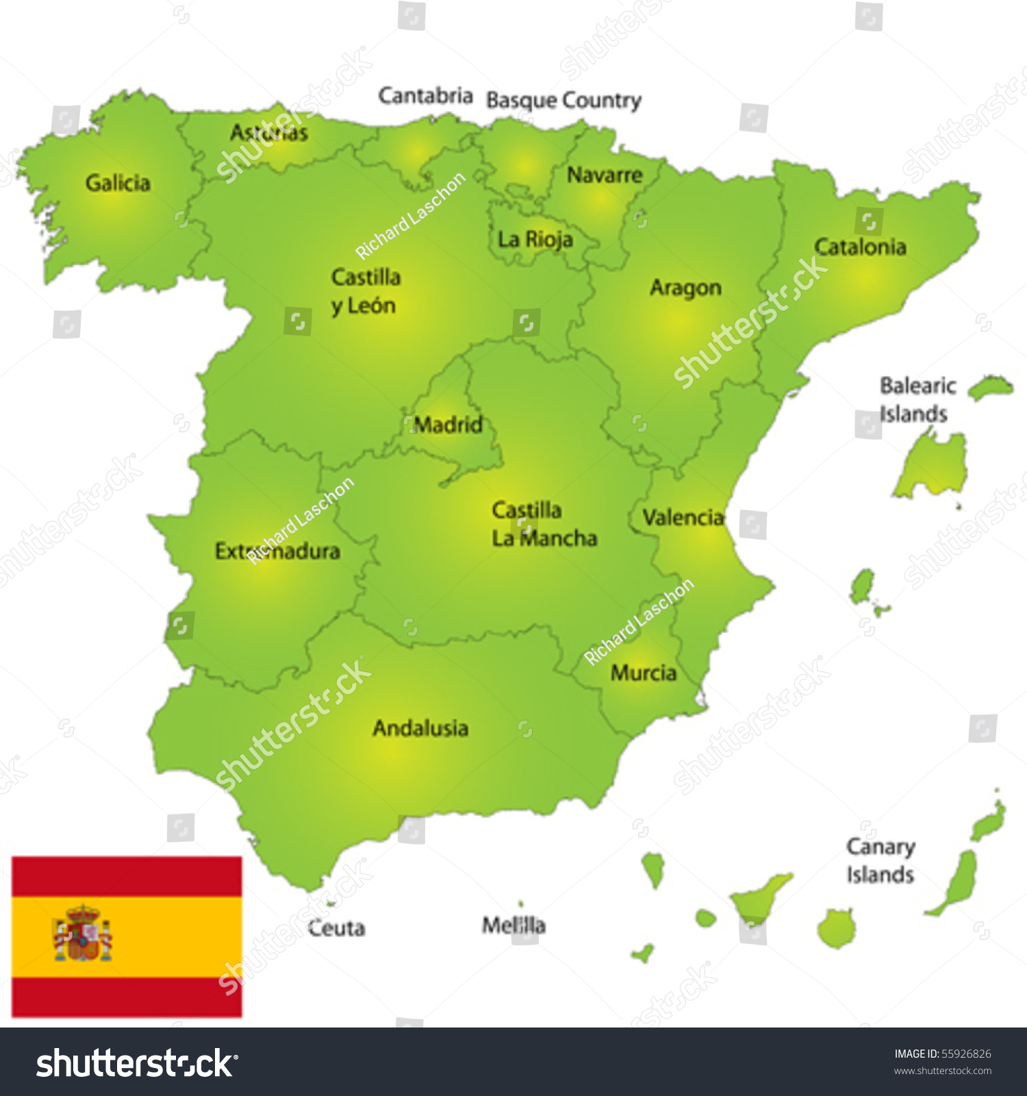 Provinces Of Spain Vector Map - 55926826 : Shutterstock