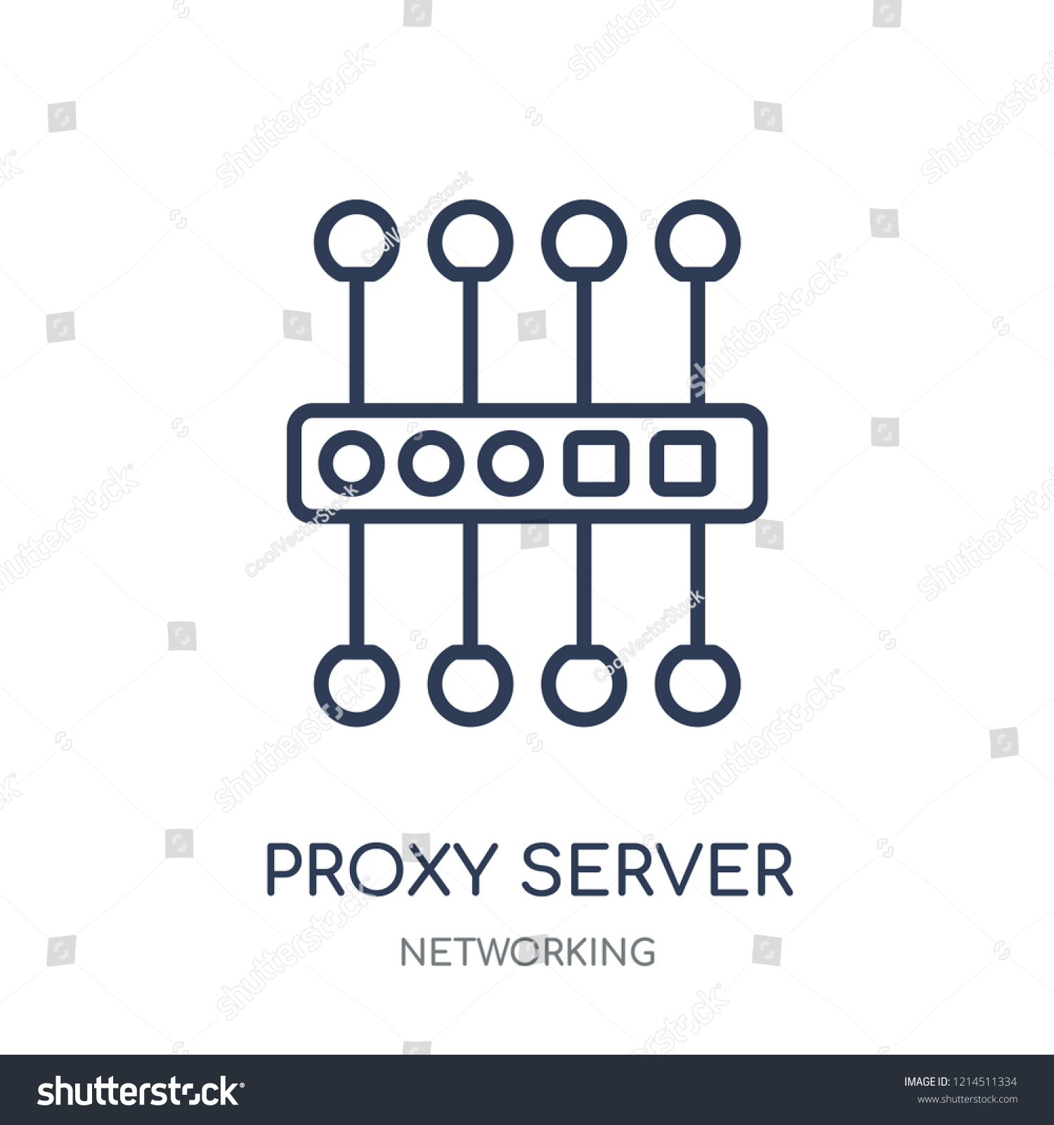Proxy Server Icon Proxy Server Linear: vector de stock (libre de ...