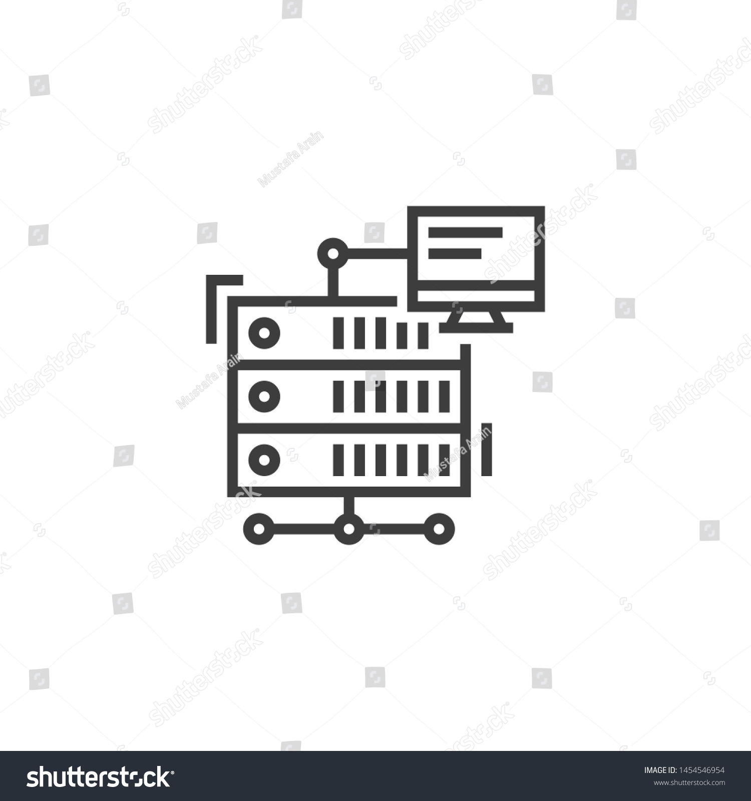 Proxy Server Vector Illustration Outline Sign Stock Vector (Royalty ...