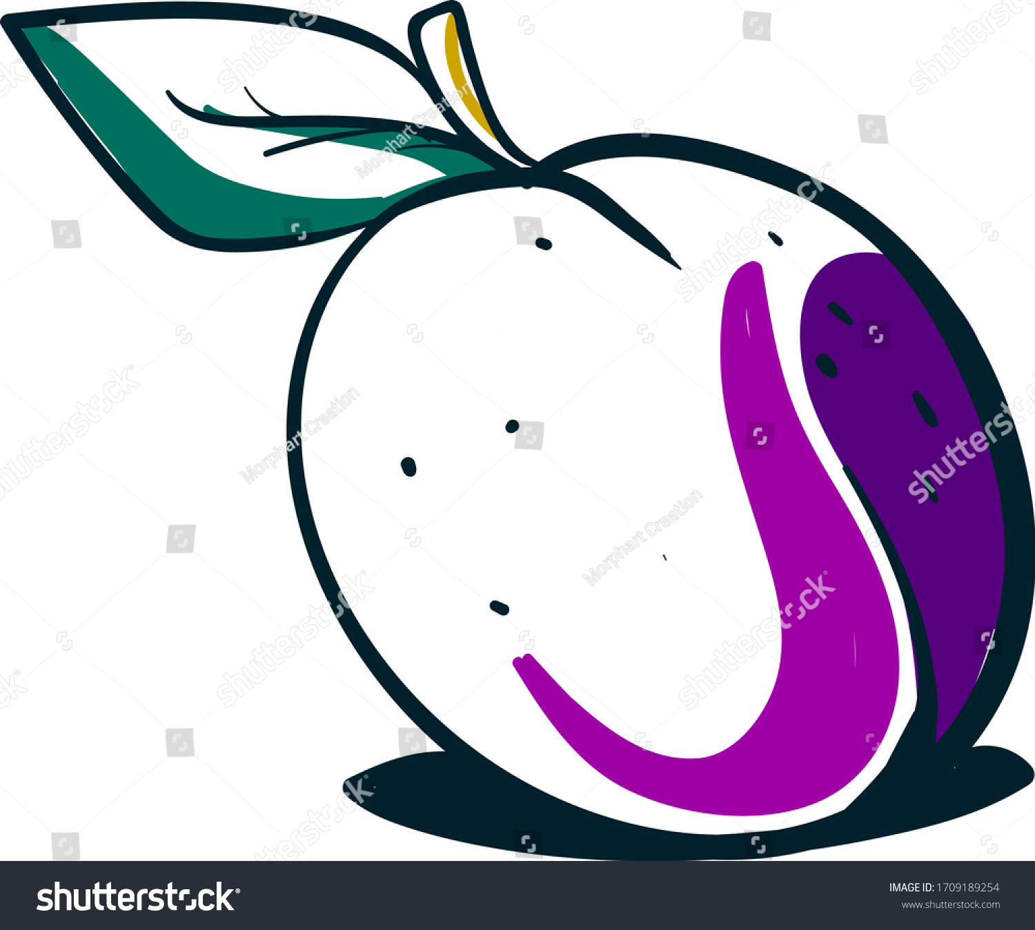 Prune Sketch Illustration Vector On White Stock Vector (Royalty Free ...