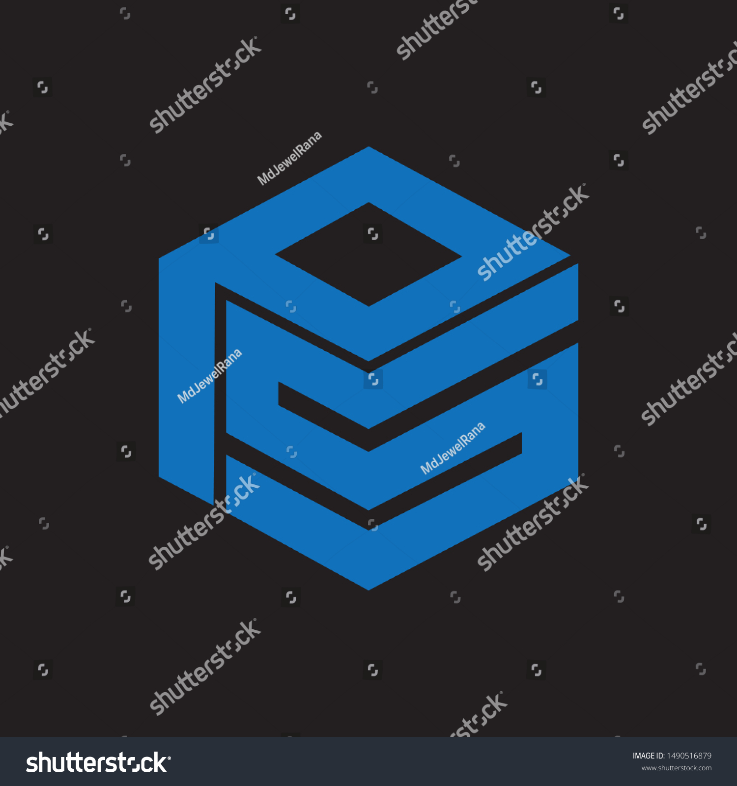 Ps Letter Logo Design Polygon Shape Stock Vector (Royalty Free) 1490516879