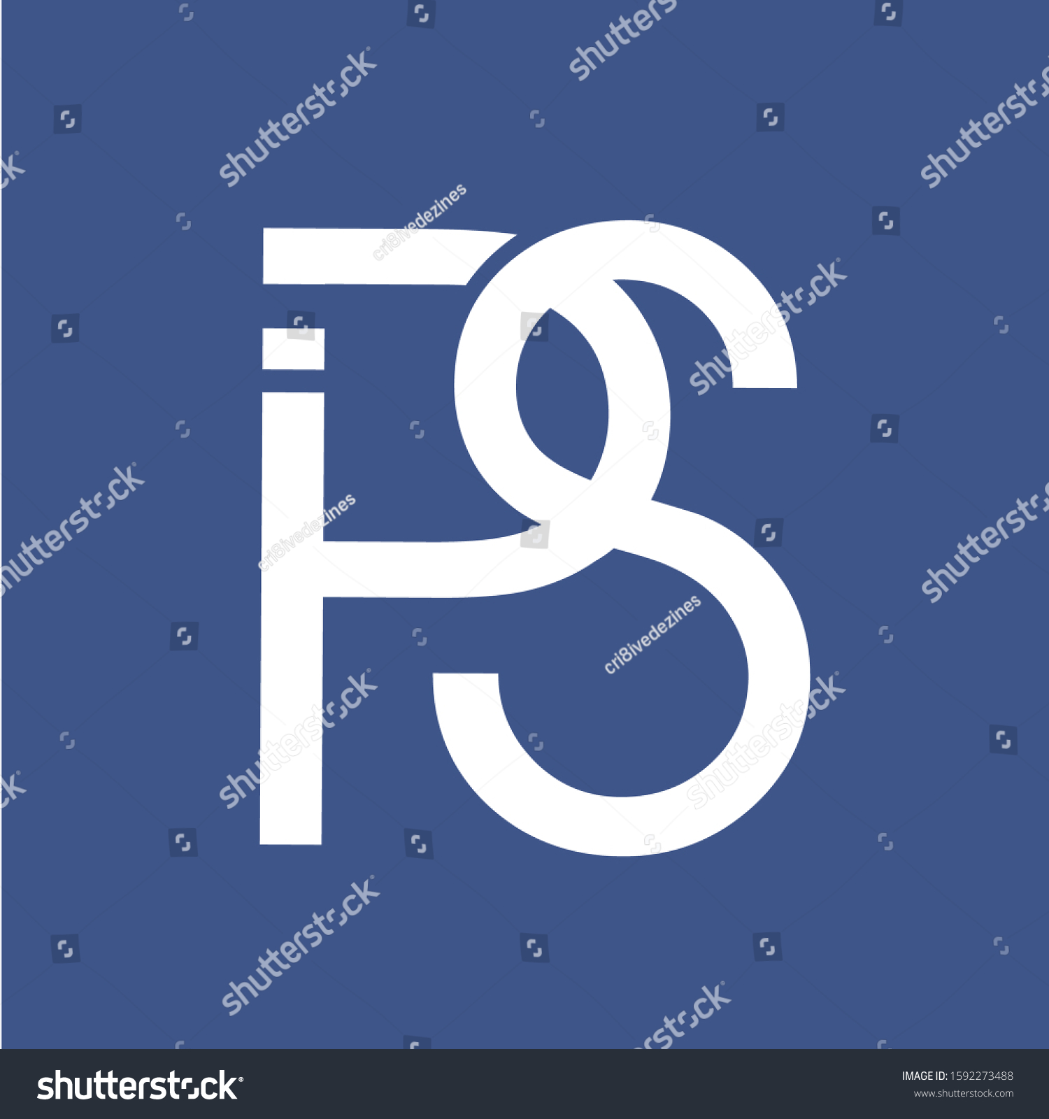 Ps Logo Design Vector Art Stock Vector (Royalty Free) 1592273488