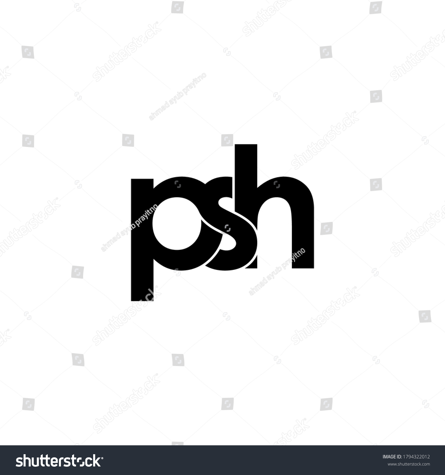 Psh Letter Original Monogram Logo Design Stock Vector (Royalty Free ...