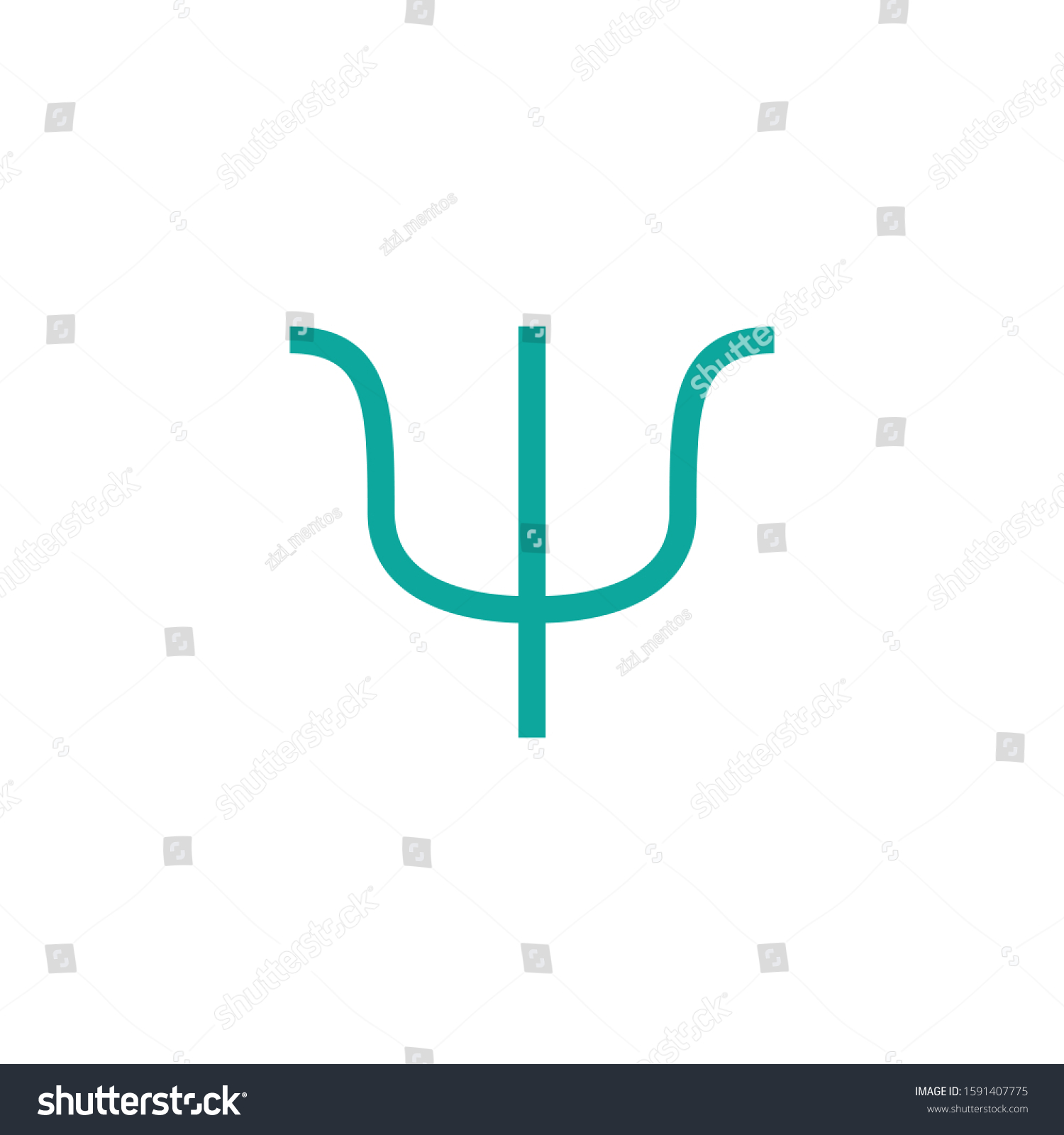 Psi Symbol Flat Icon Vector Illustration Stock Vector (Royalty Free ...