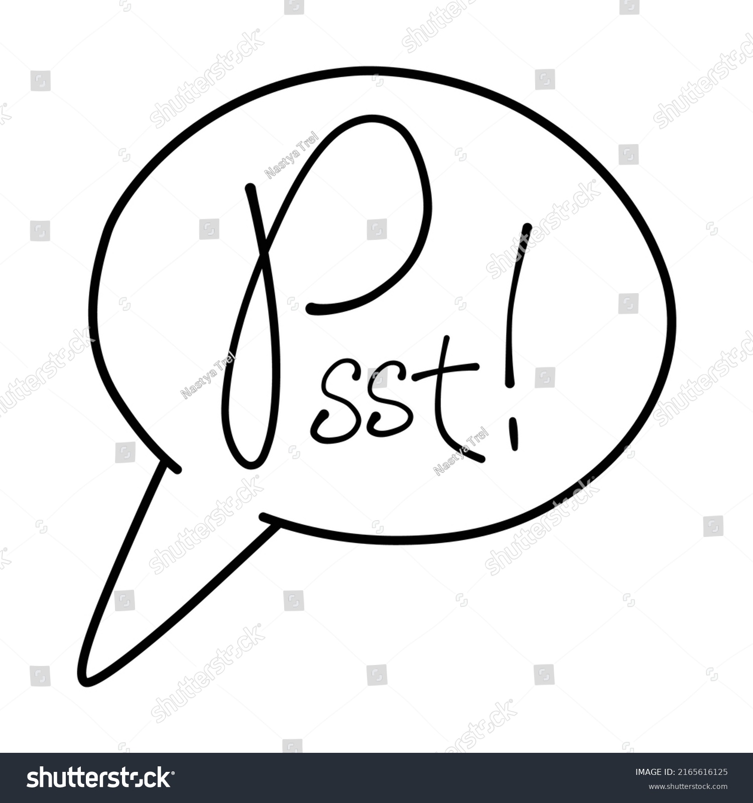 Psst Word Comic Speech Bubble Text Stock Vector (Royalty Free ...