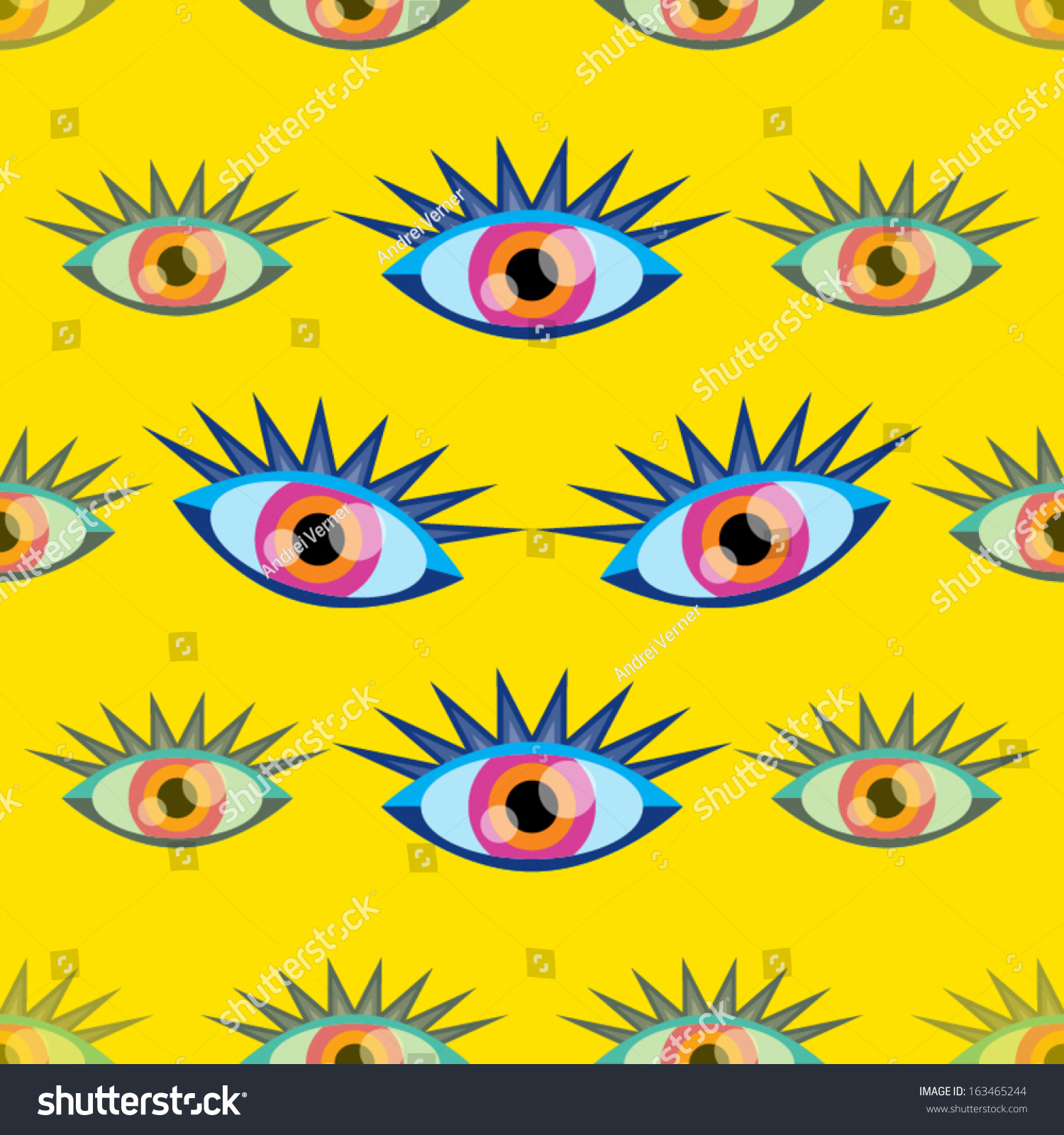 Psychedelic Eyes Seamless Texture Vector Illustration Stock Vector ...