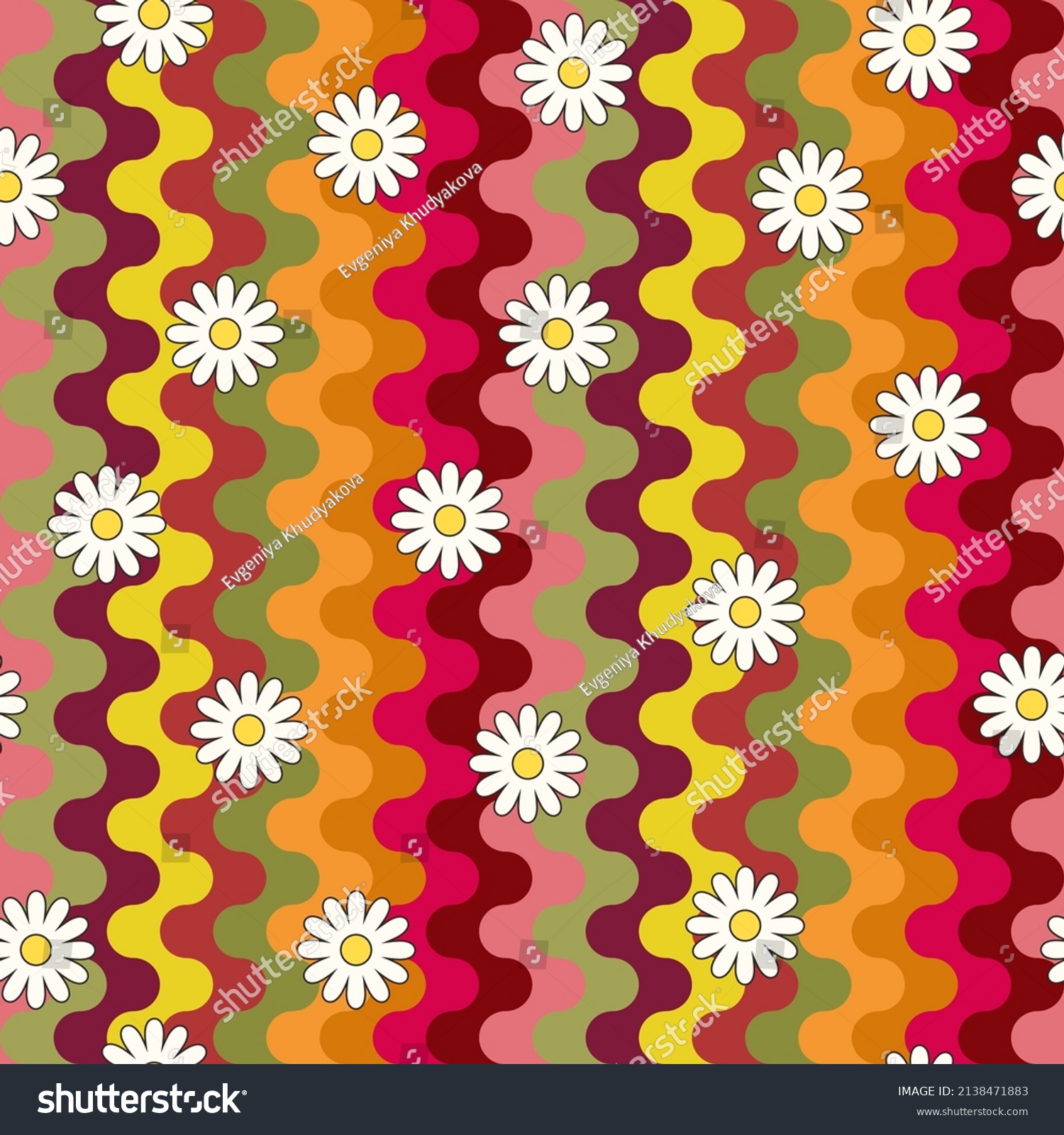 Psychedelic Hippie Surface Pattern Design Abstract Stock Vector ...