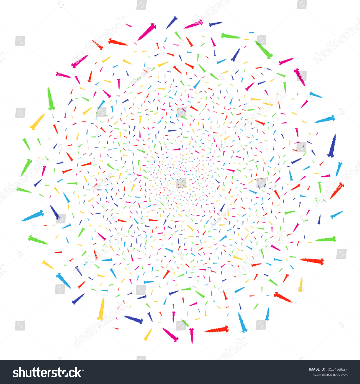 Psychedelic Screw Exploding Cluster Vector Round Stock Vector (Royalty ...