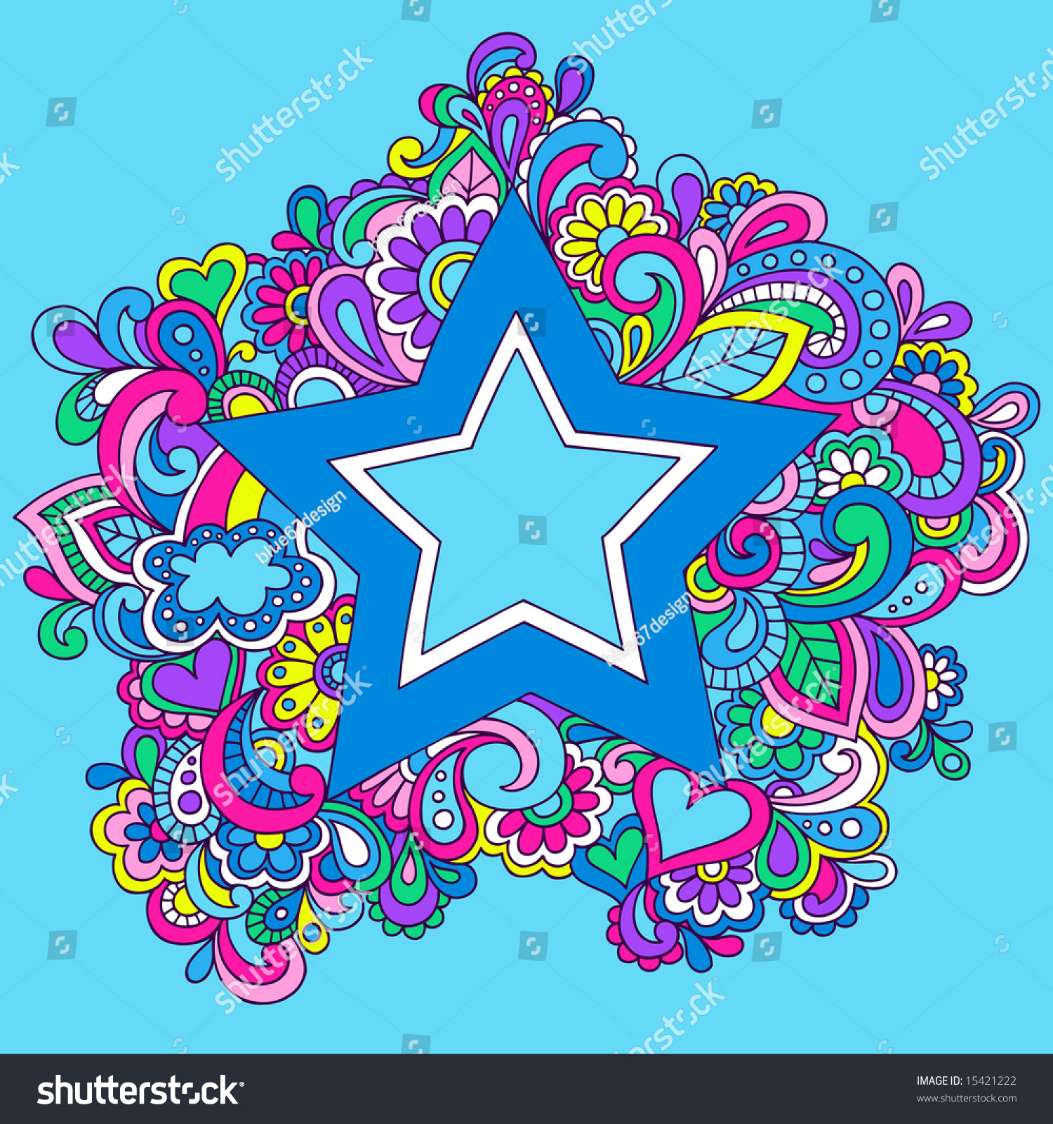 Psychedelic Star Vector Illustration: เวกเตอร์สต็อก (ปลอดค่าลิขสิทธิ์ ...