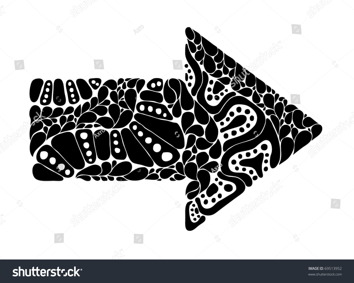 Psychedelic Stylized Handdrawn Arrow Stock Vector (Royalty Free ...