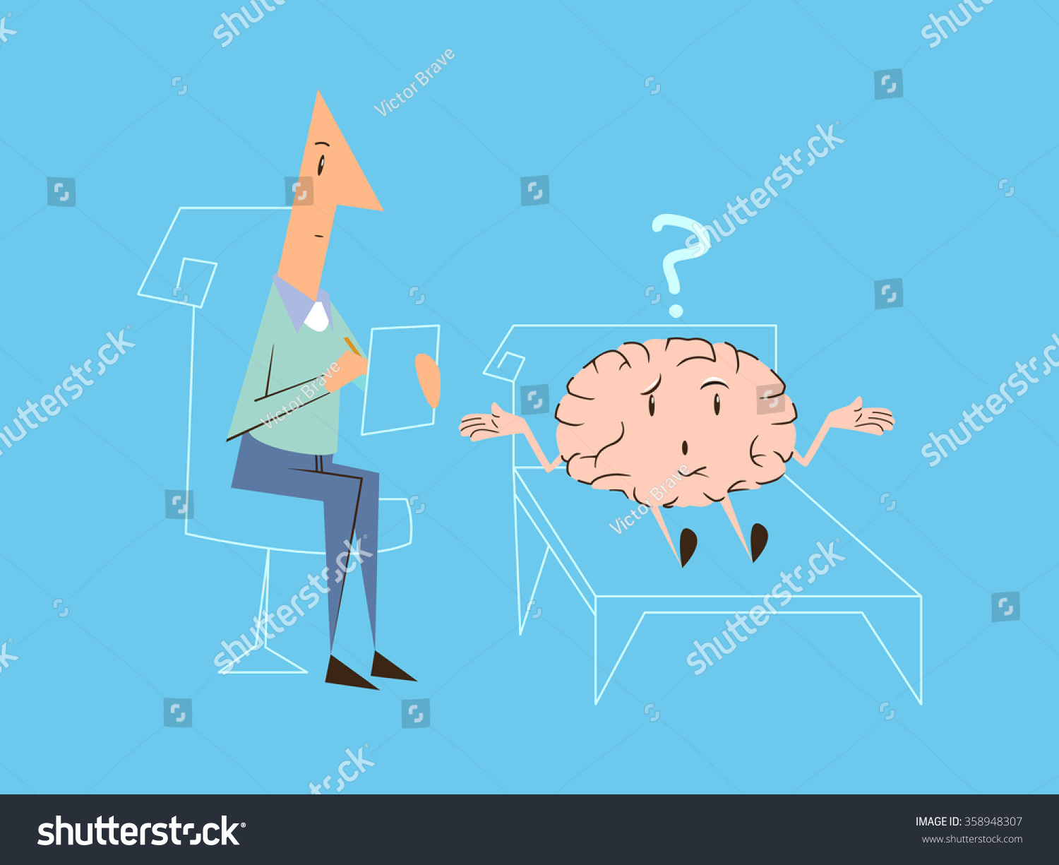 Psychologist Brain Therapy Vector Illustration: เวกเตอร์สต็อก (ปลอดค่า ...