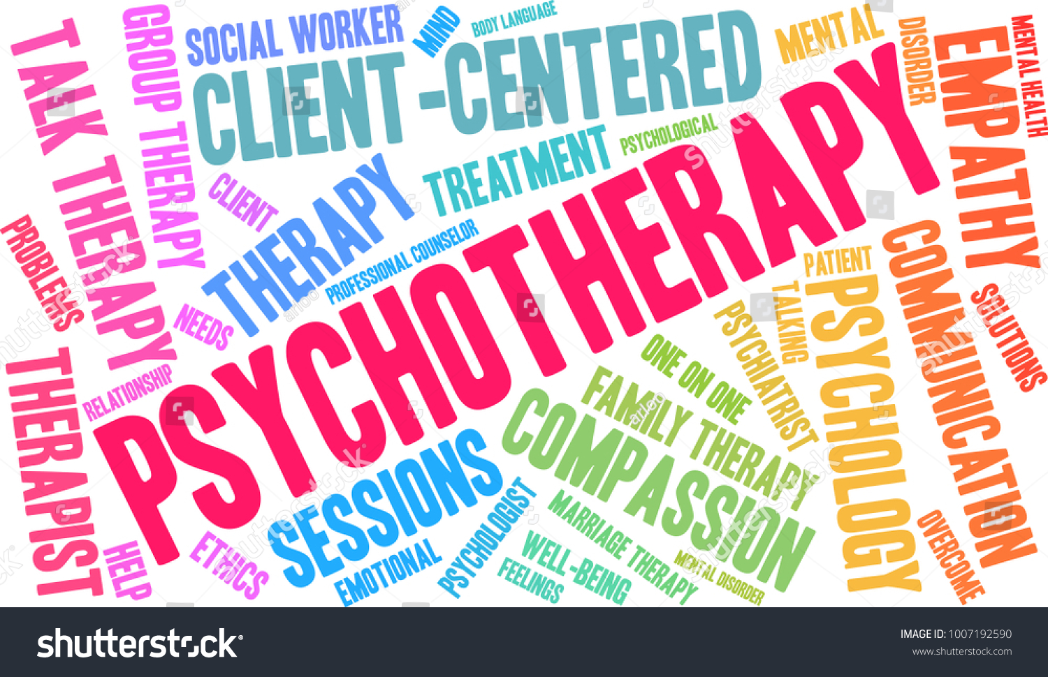 Psychotherapy Word Cloud On White Background Stock Vector (Royalty Free ...
