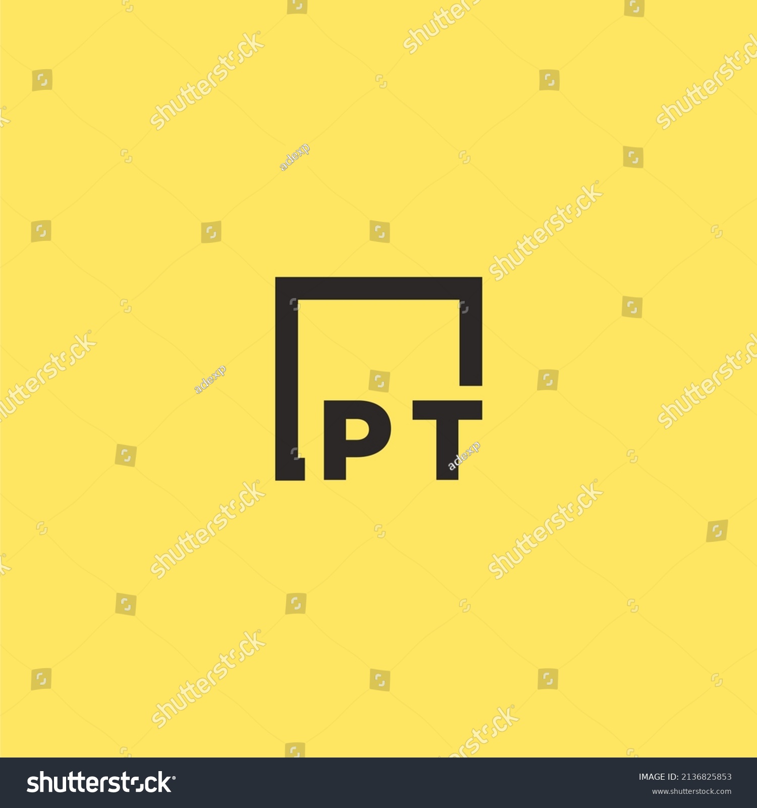 Pt Initial Monogram Logo Square Style Stock Vector (Royalty Free ...