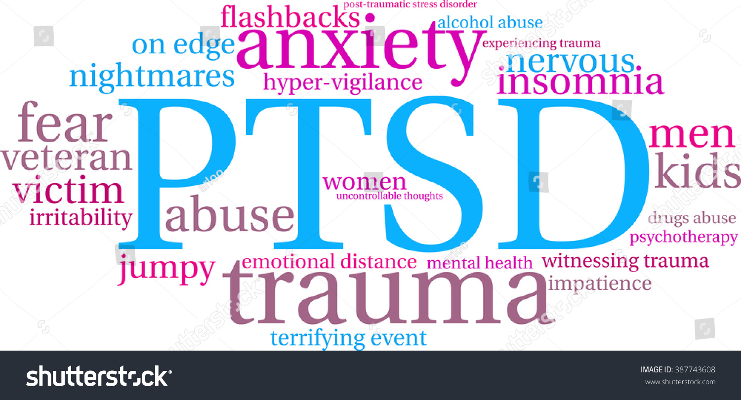 Ptsd Word Cloud On White Background Stock Vector (Royalty Free ...
