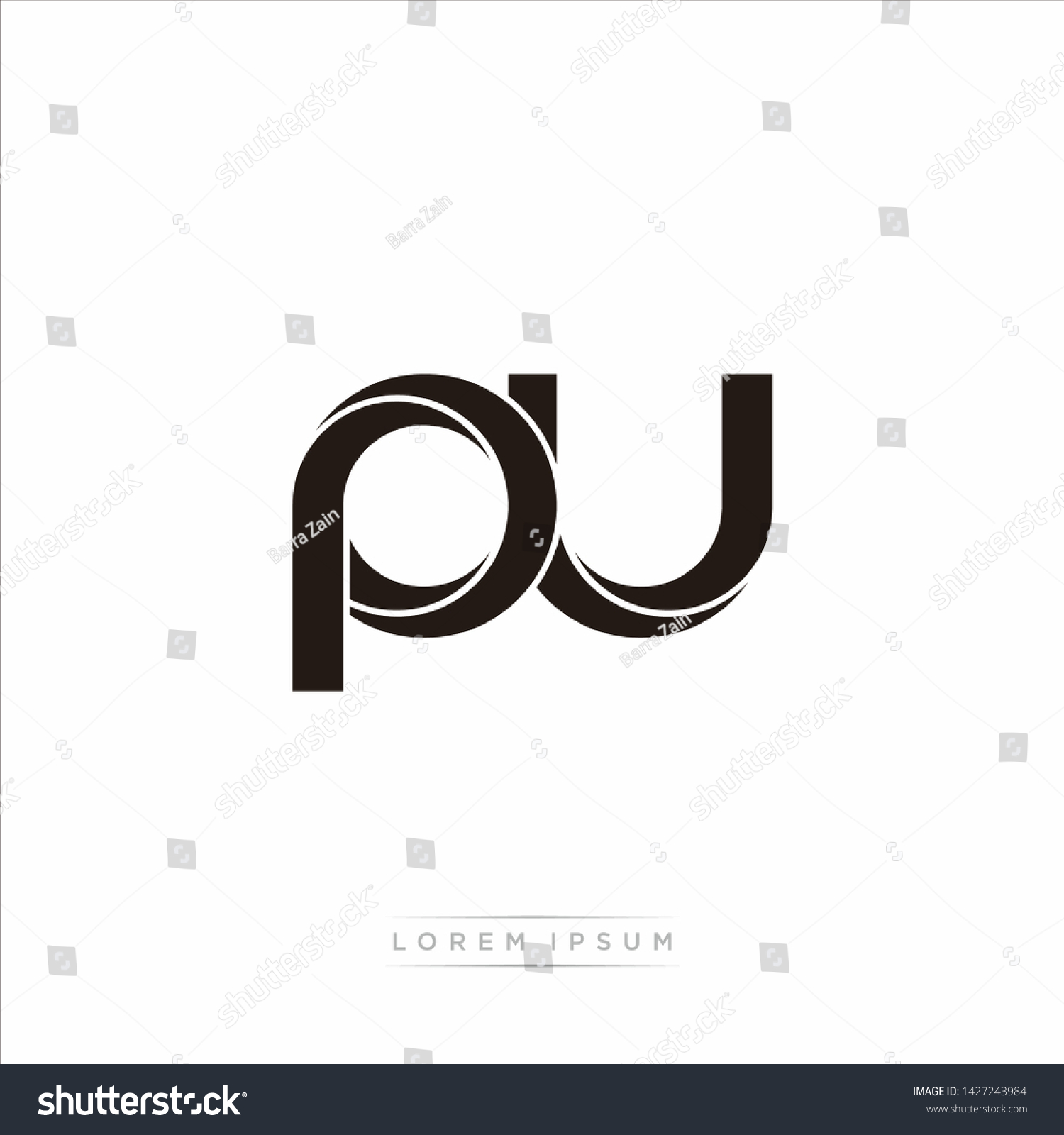 Pu P U Initial Letter Split Stock Vector (Royalty Free) 1427243984