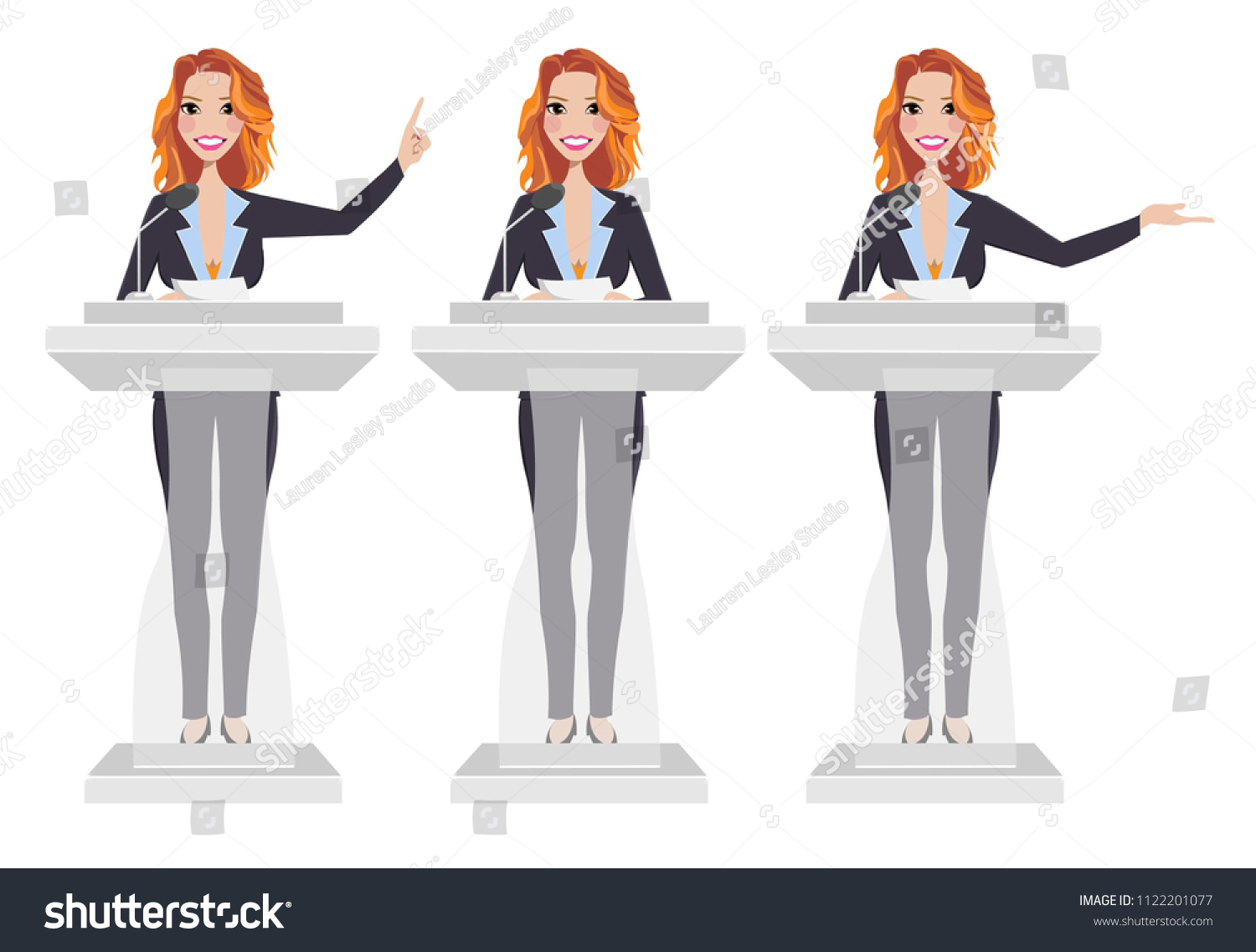 Public Speaker Three Different Poses Stock Vector (Royalty Free ...