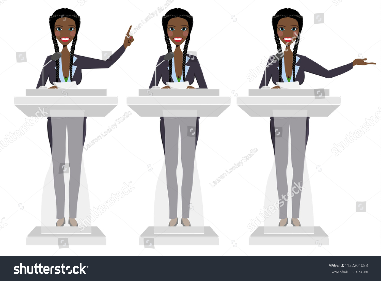Public Speaker Three Different Poses Stock Vector (Royalty Free ...
