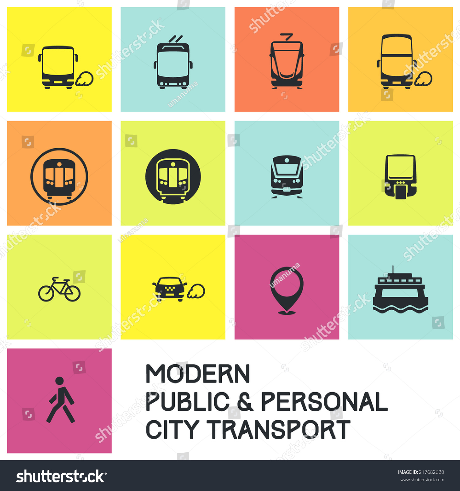 Public Transport Icon Set Modern City Stock Vector (Royalty Free) 217682620 Public Transport Icon Set Modern City Stock Vector (Royalty Free) 217682620