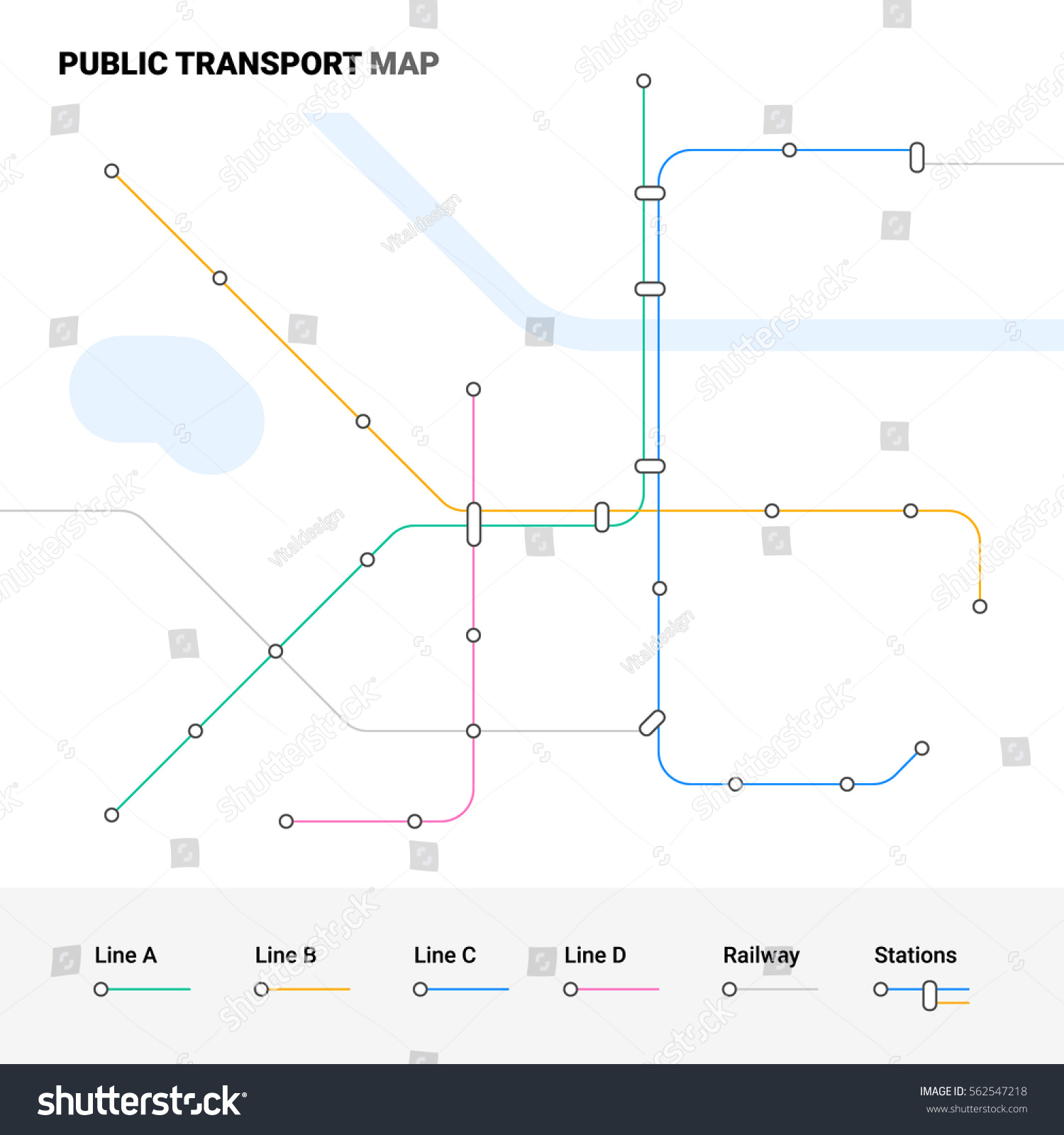 Public Transport Map Stock Vector (Royalty Free) 562547218 | Shutterstock