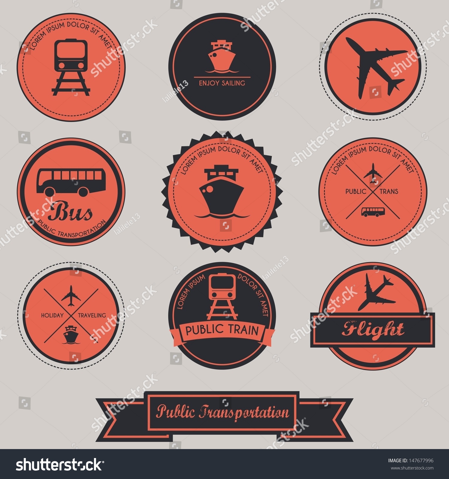 Public Transportation Label Design Stock Vector (Royalty Free) 147677996